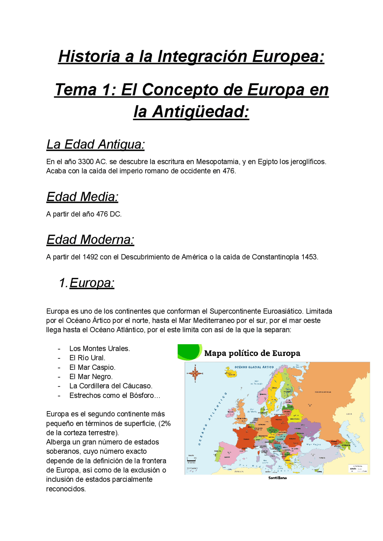 La evolución de la idea de Europa a lo largo de la historia | Apuntes ...