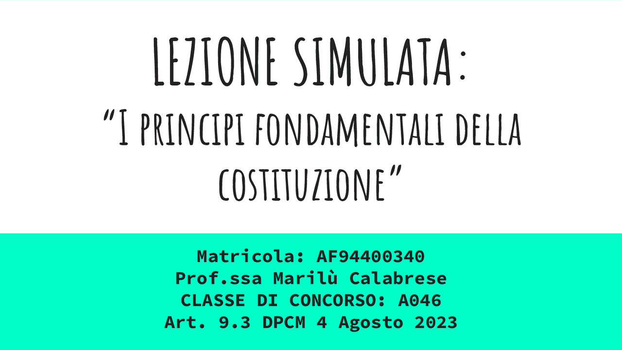 lezione simulata abilitazione insegnamento | Prove d'esame di Metodi di ...