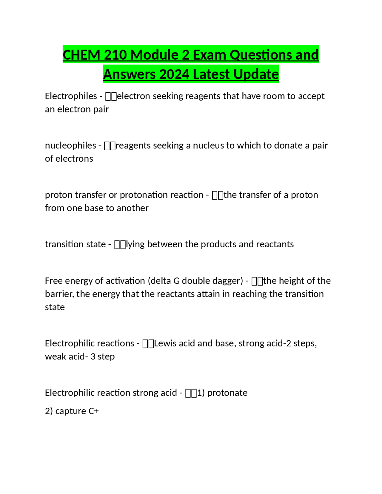 CHEM 210 Module 2 Exam Questions and Answers 2024 Latest Update | Exams ...