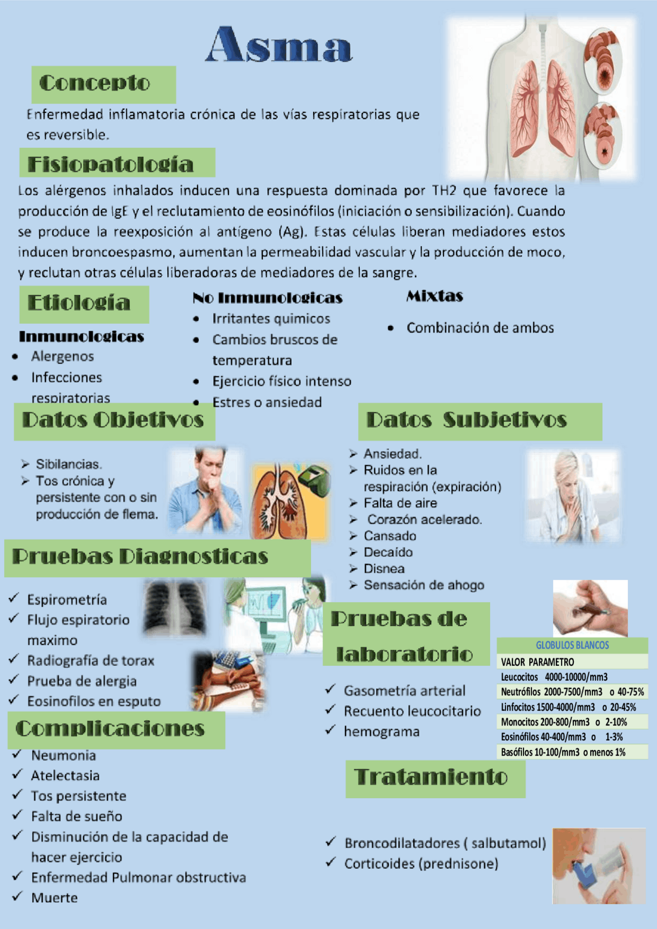 Infografia del tema de asma | Esquemas y mapas conceptuales de ...