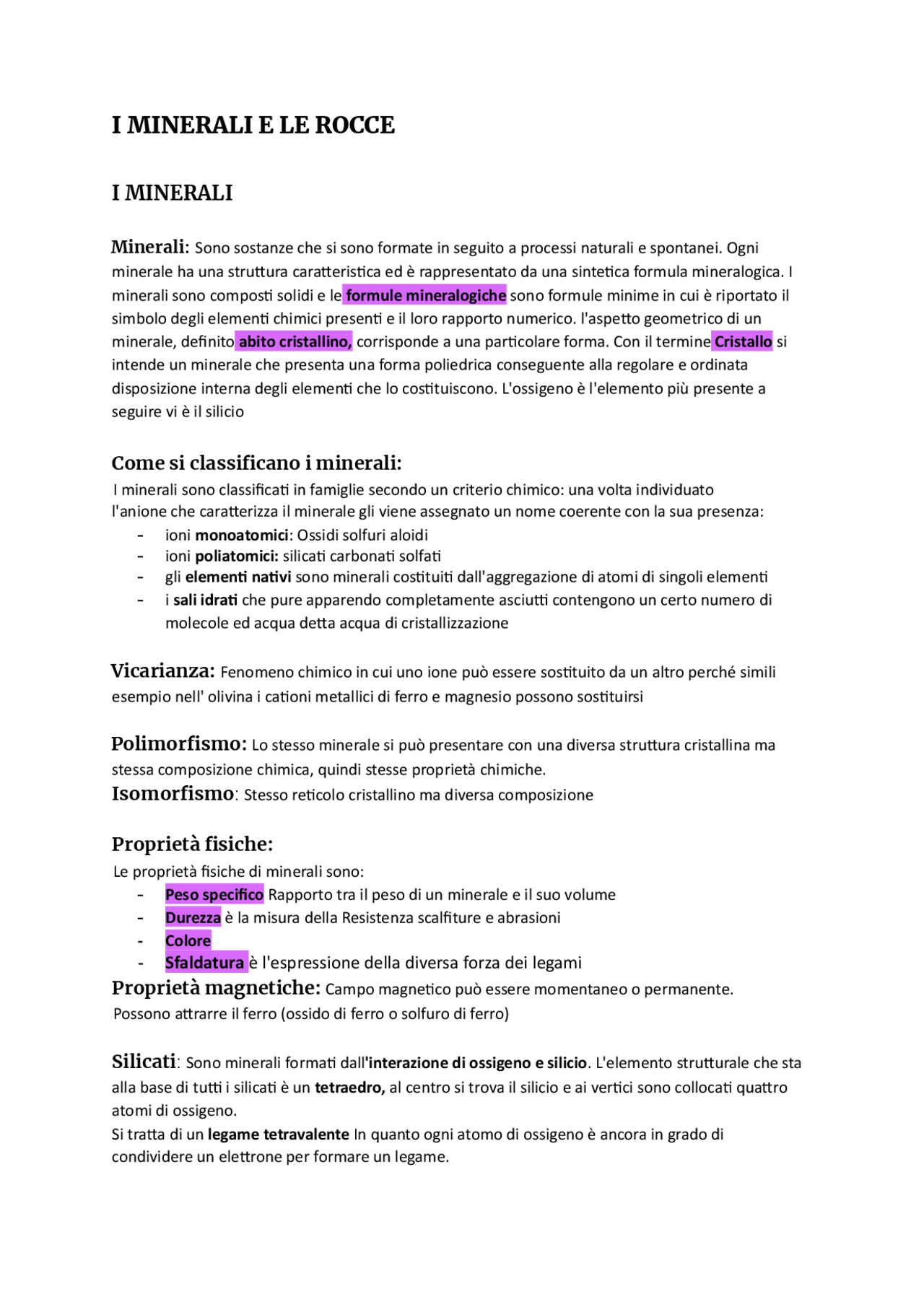 I Minerali e le rocce, Terremoti, Tettonica delle Placche e Deriva dei continenti.La Terra ...