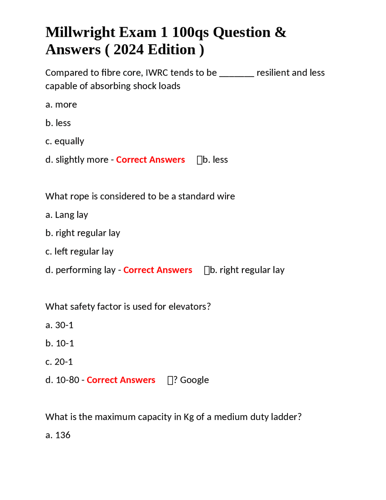 Millwright Exam 1 100qs Question & Answers ( 2024 Edition ) | Exams ...