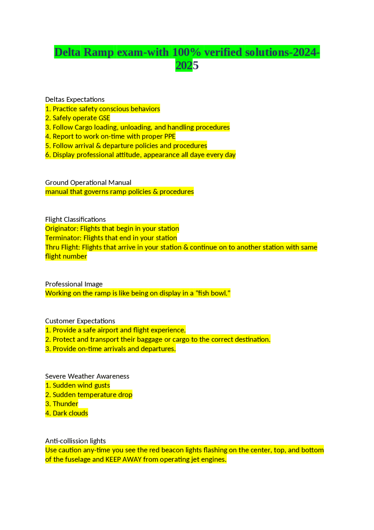 Delta Ramp exam-with 100% verified solutions-2024- 2025.docx | Exams ...
