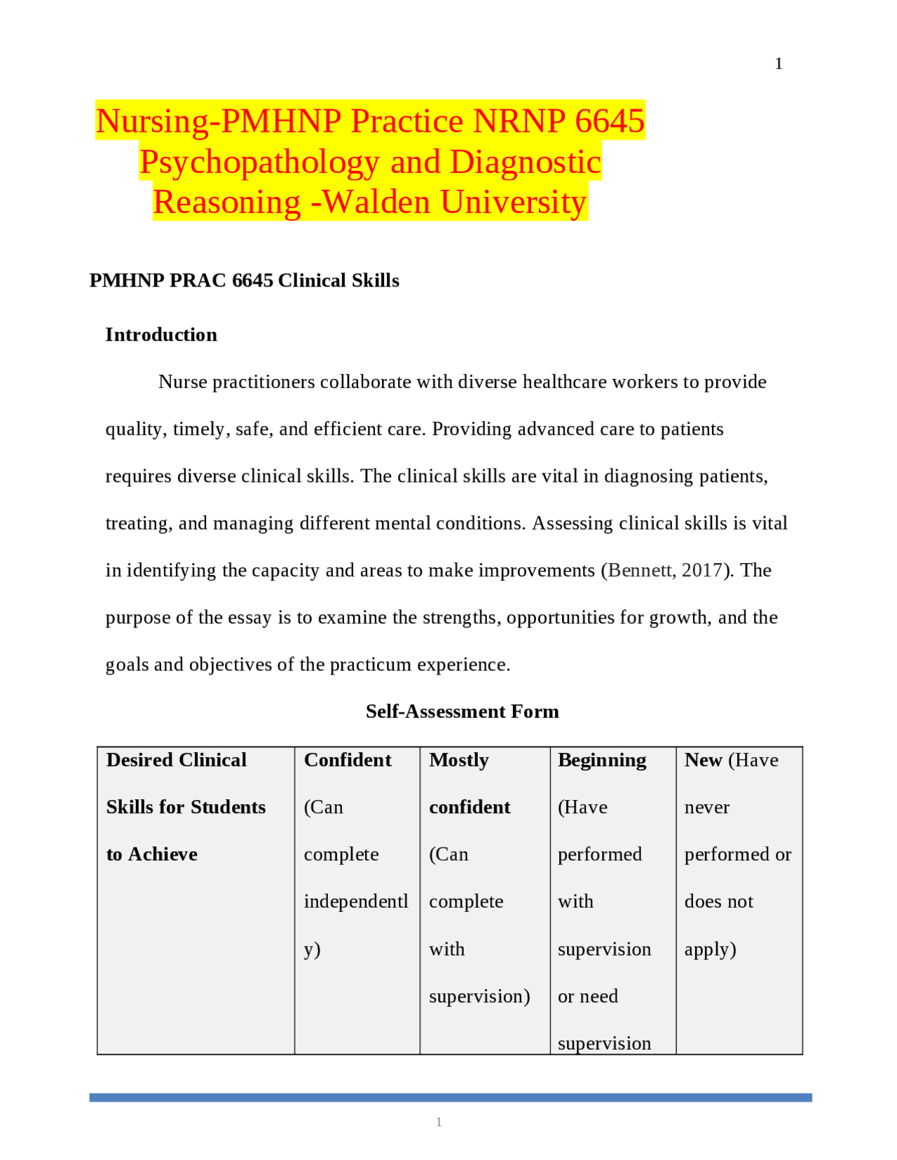 Nursing-PMHNP Practice NRNP 6645 Psychopathology and Diagnostic ...