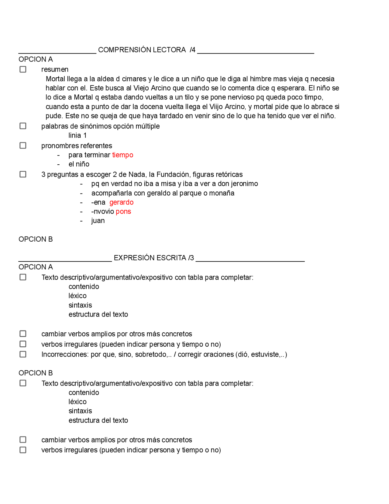 castellano lengua y literatura 2n de bachillerato PAU 2022 Junio serie ...