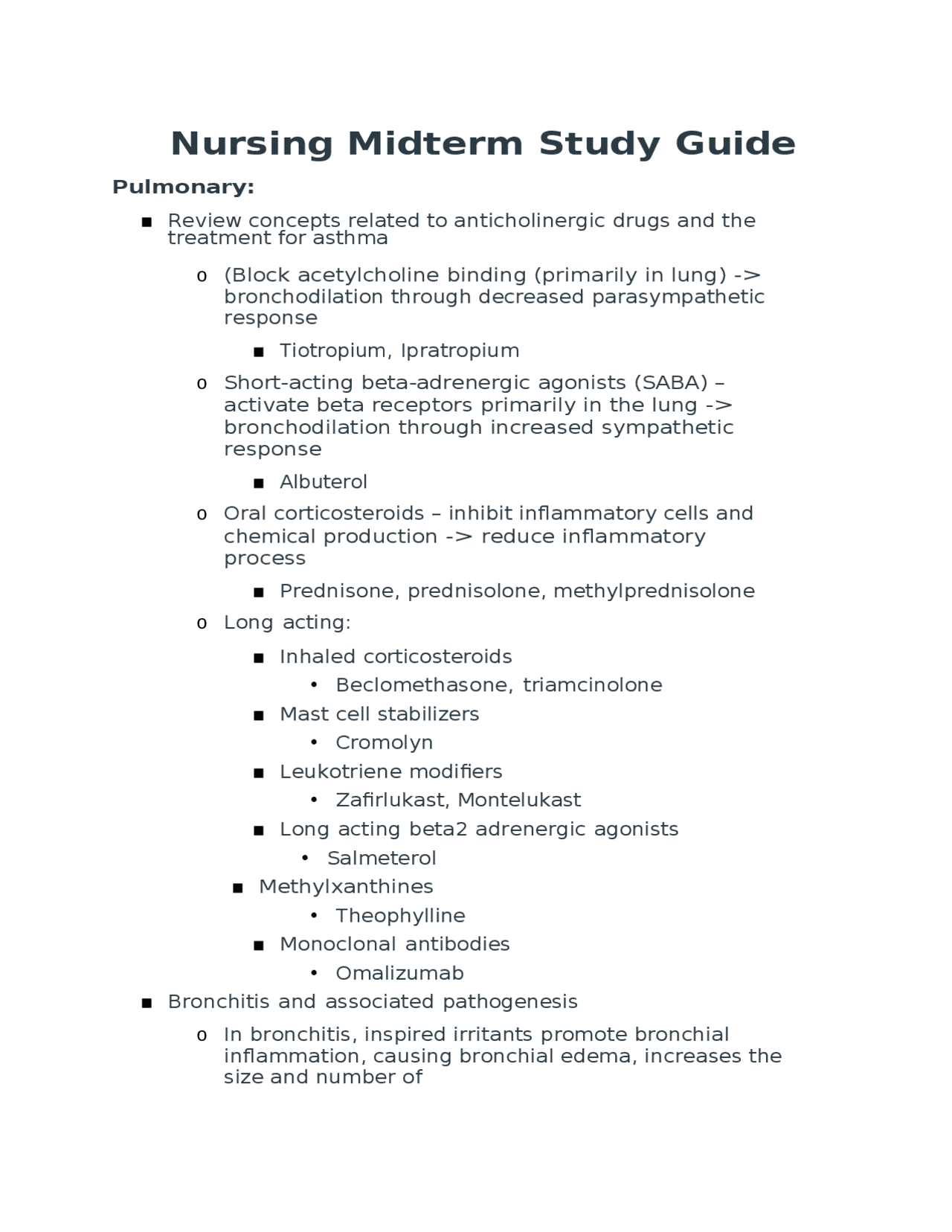 Nursing Midterm Study Guide | Study Guides, Projects, Research Nursing | Docsity