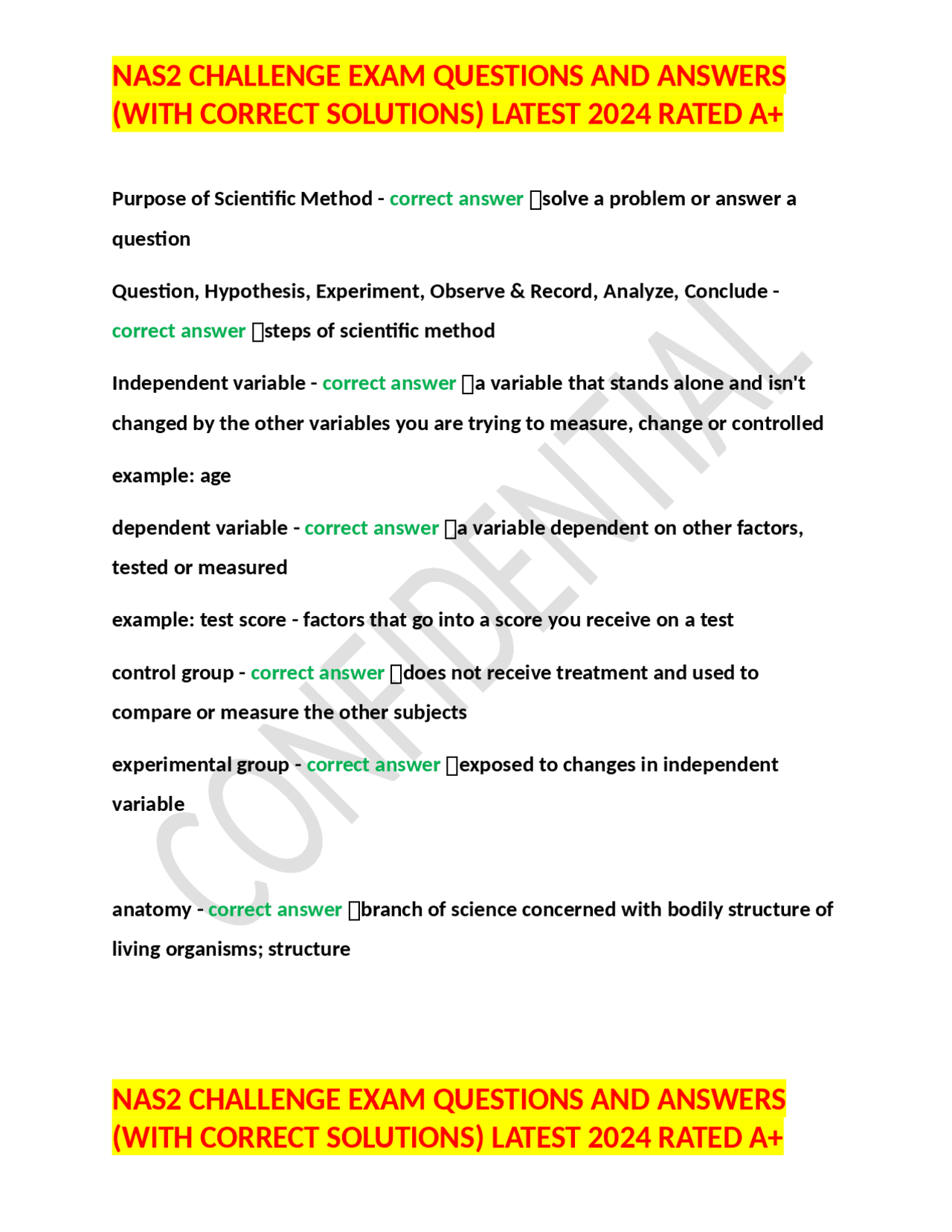 NAS 2 EXAM 2 TCC Questions (Solved) Latest 2024 GRADED A+ | Exercises ...