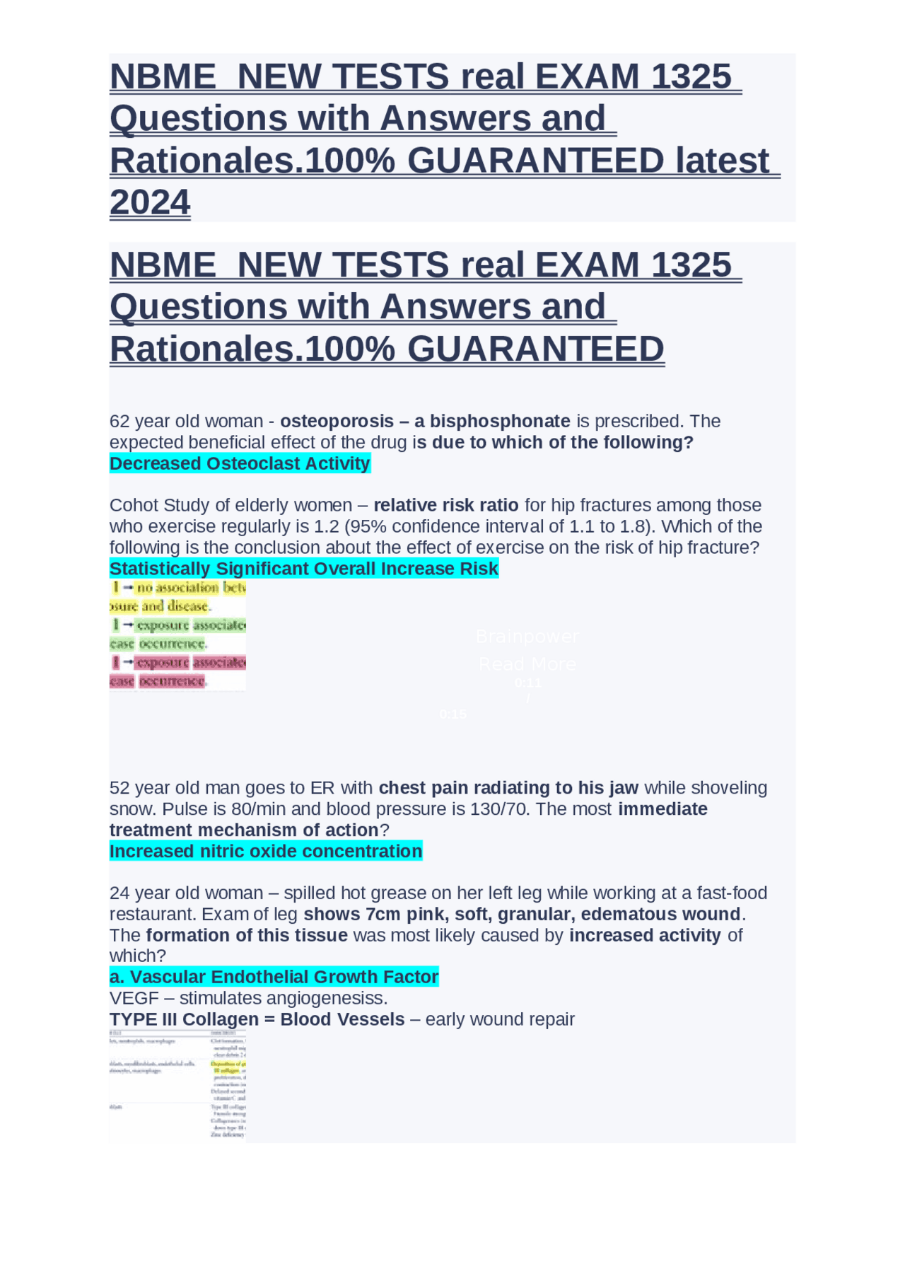 NBME NEW TESTS real EXAM 1325 Questions with Answers and Rationales.100 ...