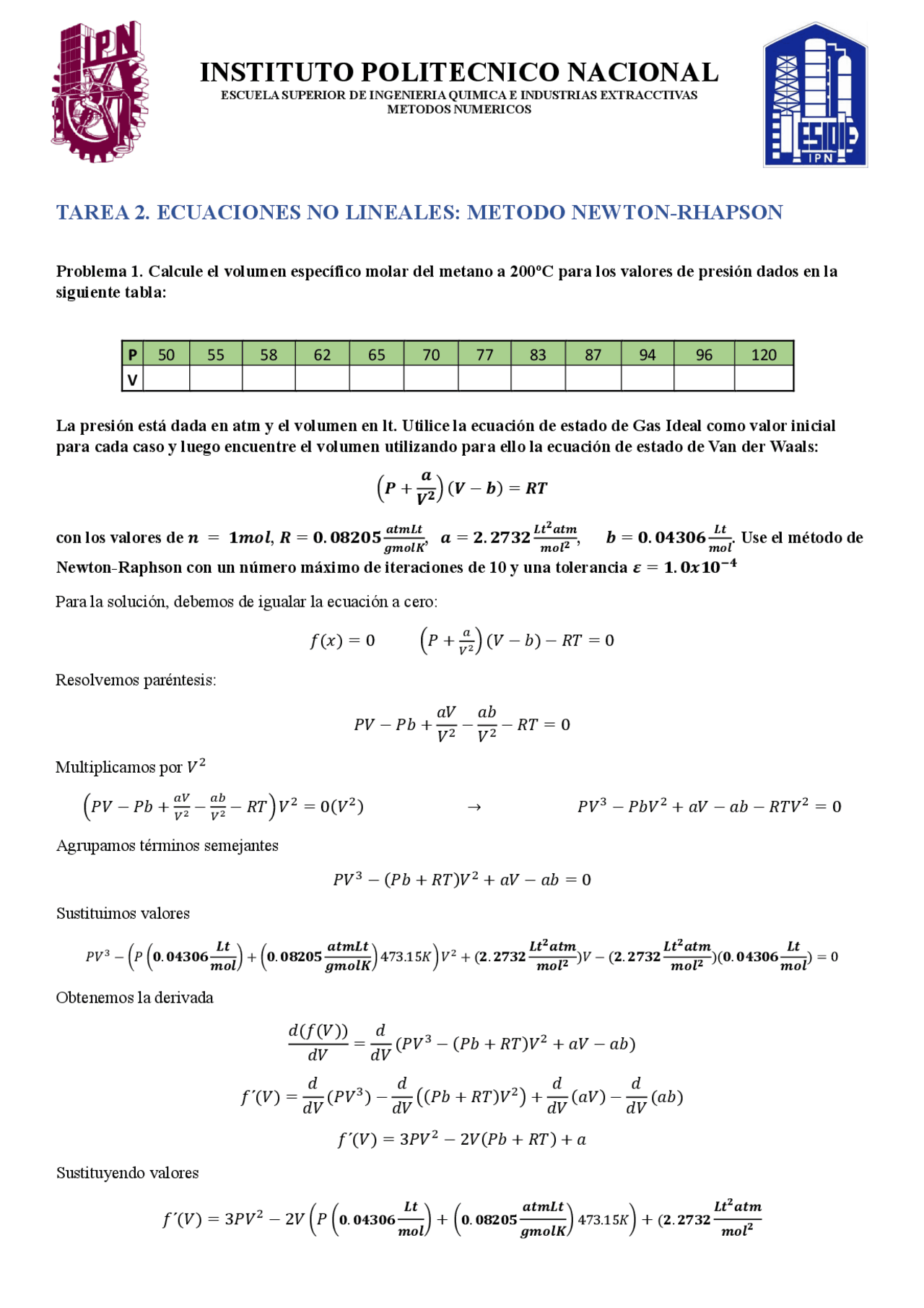 Tarea 2 Metodos Numericos | Exámenes selectividad de Métodos Numéricos | Docsity
