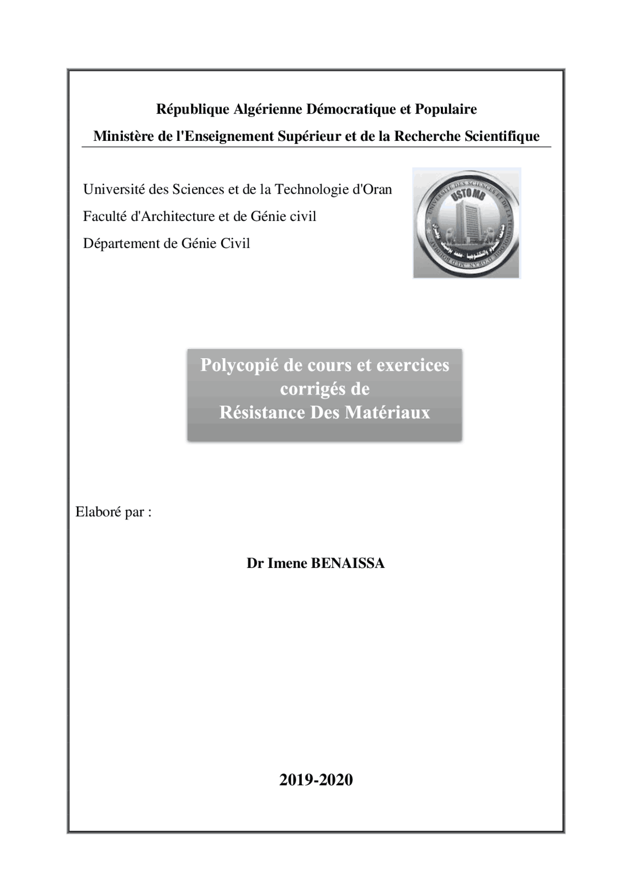 C'est un document de mécanique (RDM) | Cheat Sheet Mechanics | Docsity