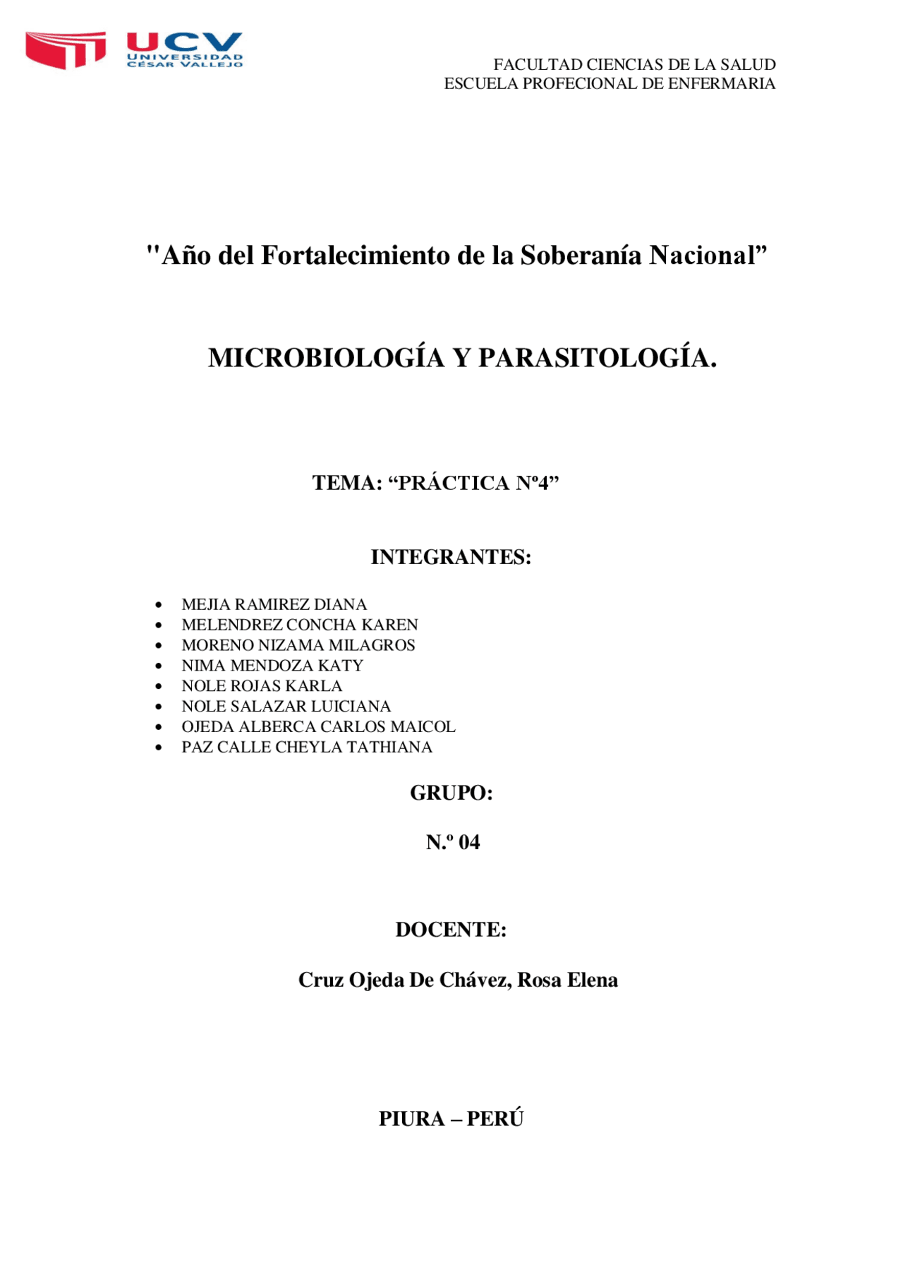 Guía práctica semana 4 | Ejercicios de Microbiología | Docsity