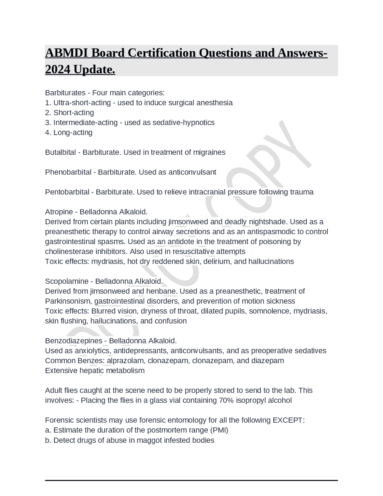 ABMDI Board Certification Questions and Answers-2024 Update. | Exams ...