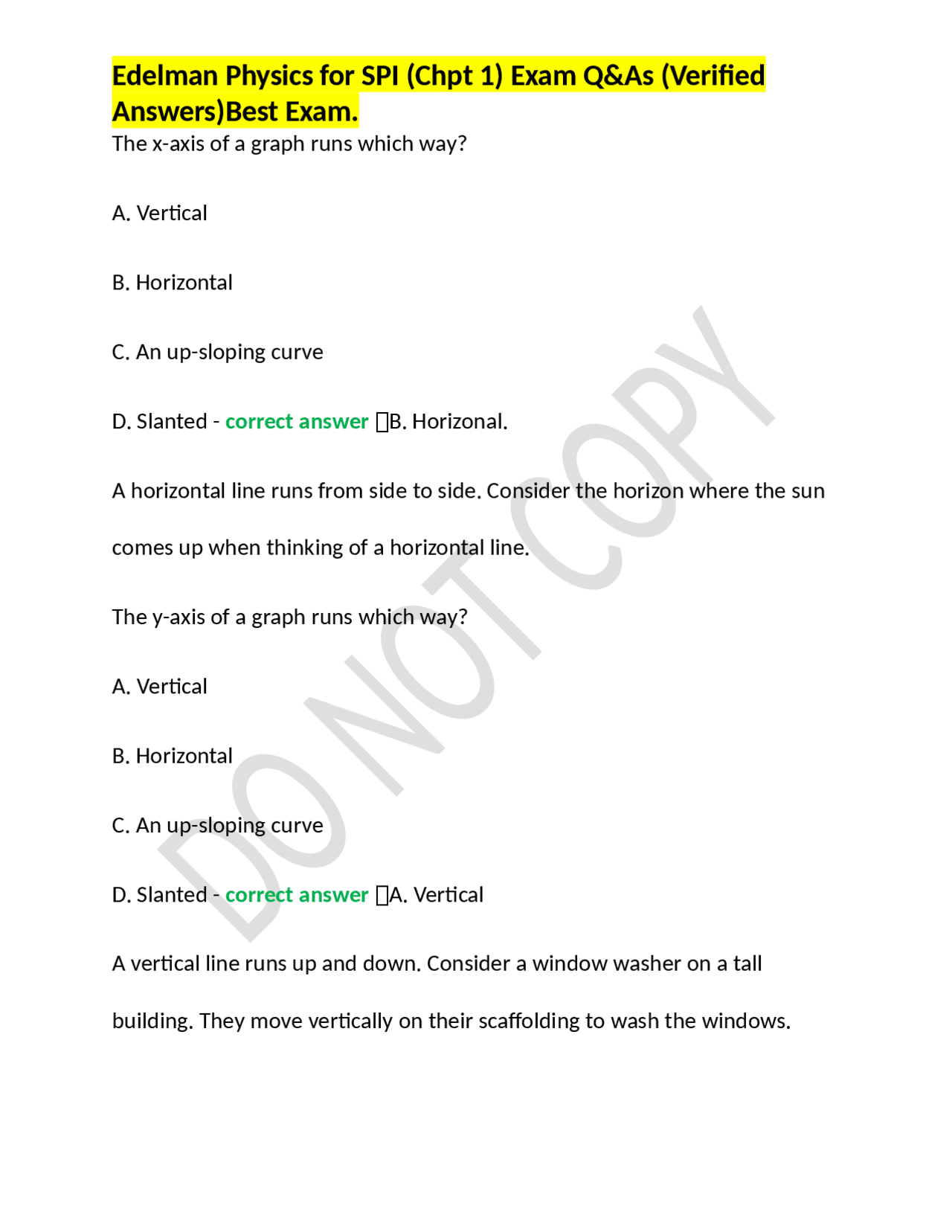 Edelman Physics for SPI (Chpt 1) Exam Q&As (Verified Answers)Best Exam ...