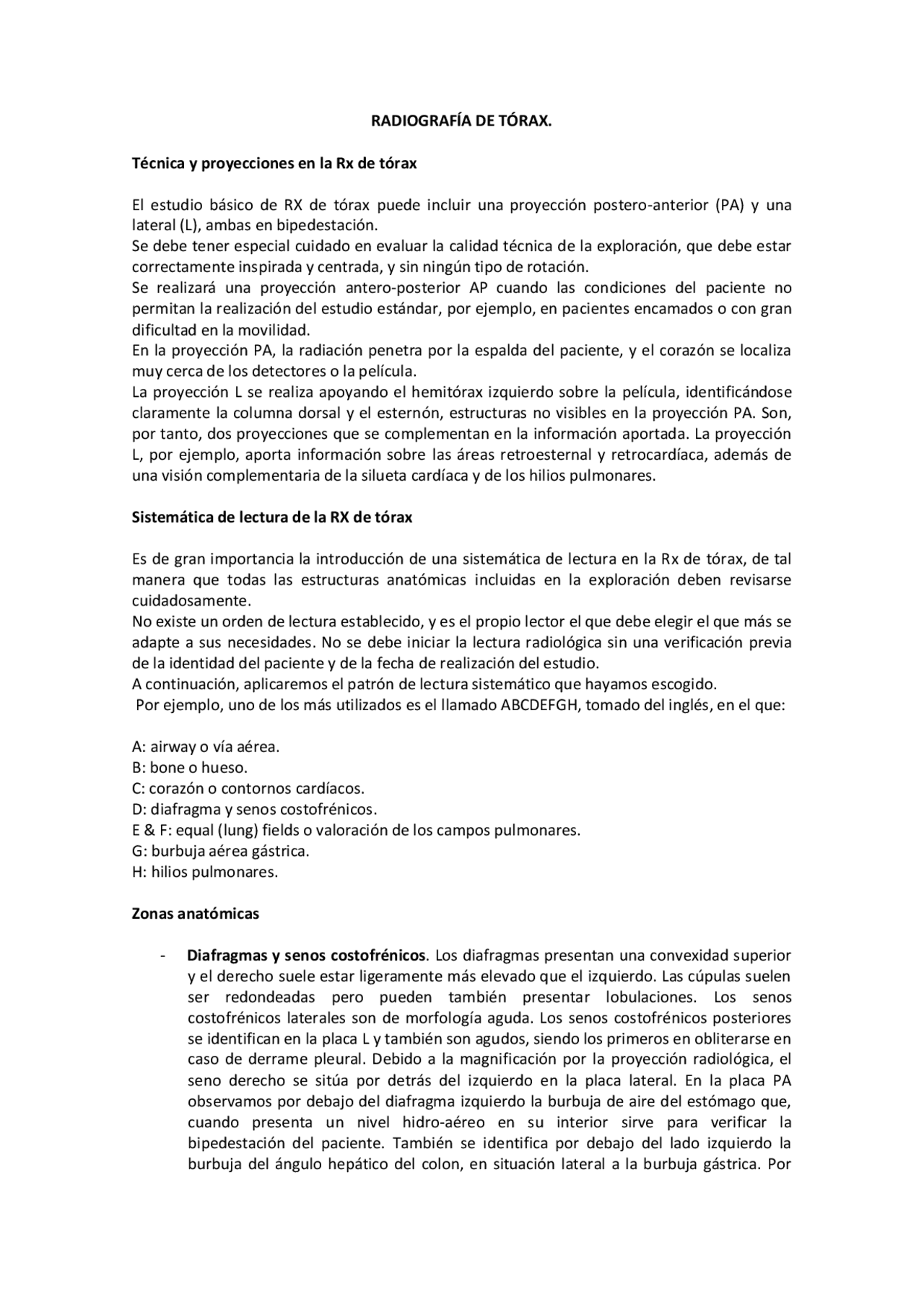 rx torax tipos y caracteristicas | Diapositivas de Radiología | Docsity