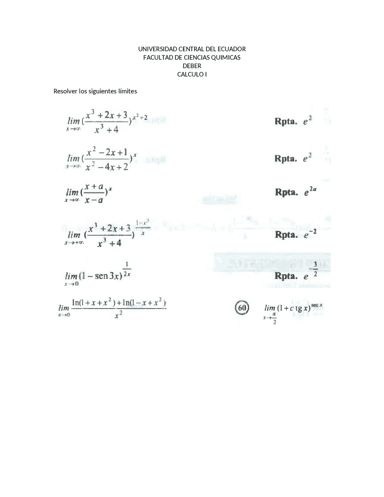 ejercicios de calculo 1 | Ejercicios de Cálculo | Docsity