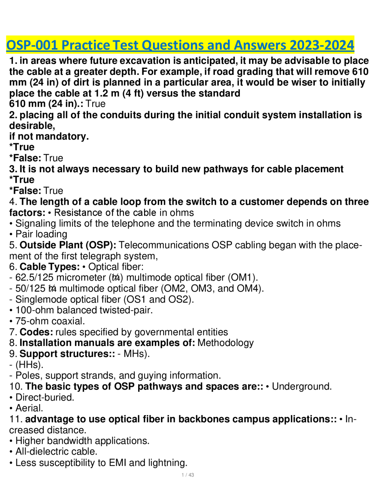 OSP-001 Practice Test Questions and Answers 2023-2024 | Exams Nursing ...