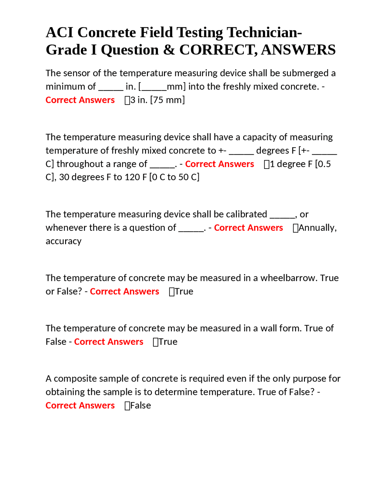 ACI Guidelines for Concrete Temp & Slump Testing (90 characters ...