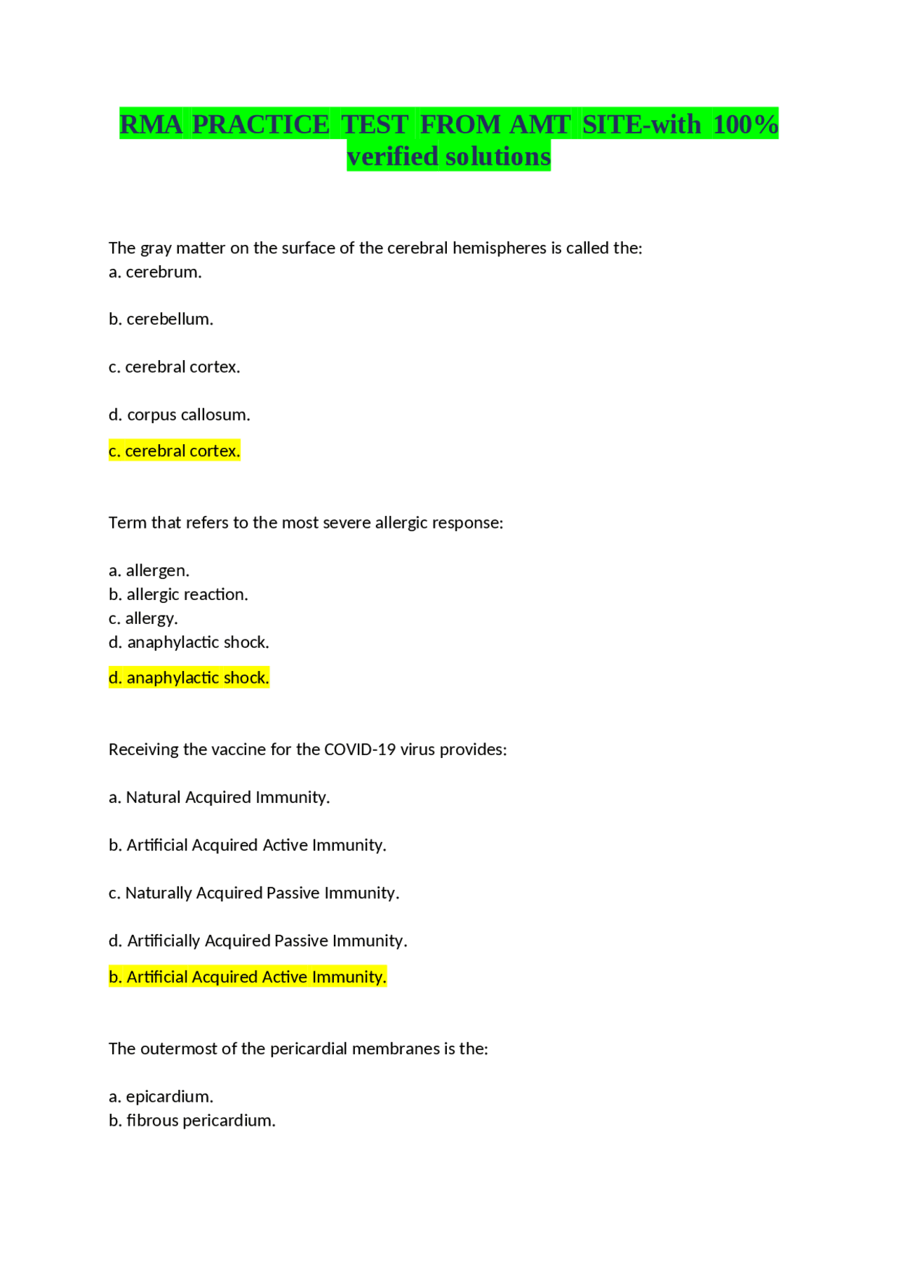 RMA PRACTICE TEST FROM AMT SITE-with 100 verified solutions.docx ...