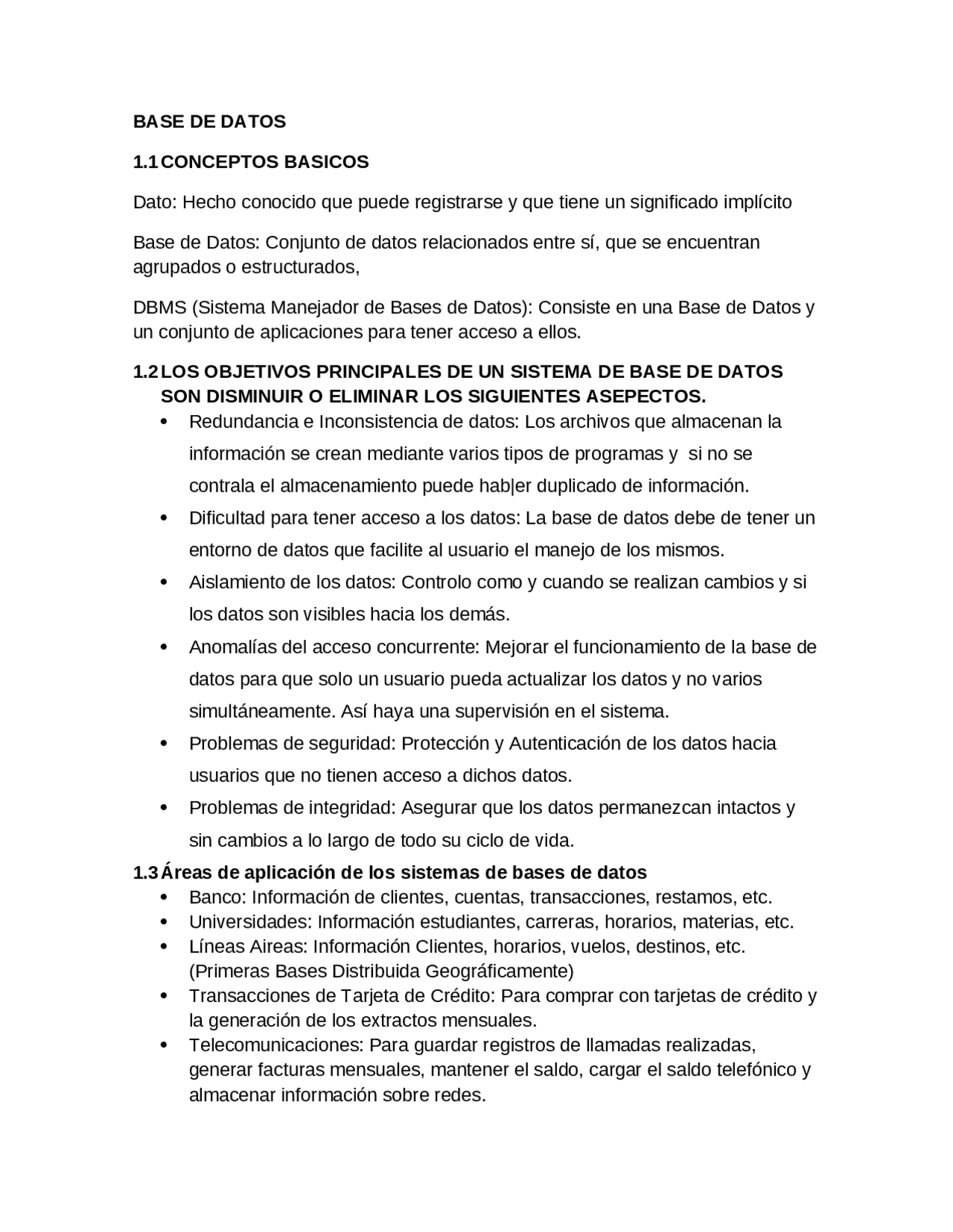 Conceptos Básicos de Bases de Datos | Cheat Sheet Bioethics | Docsity