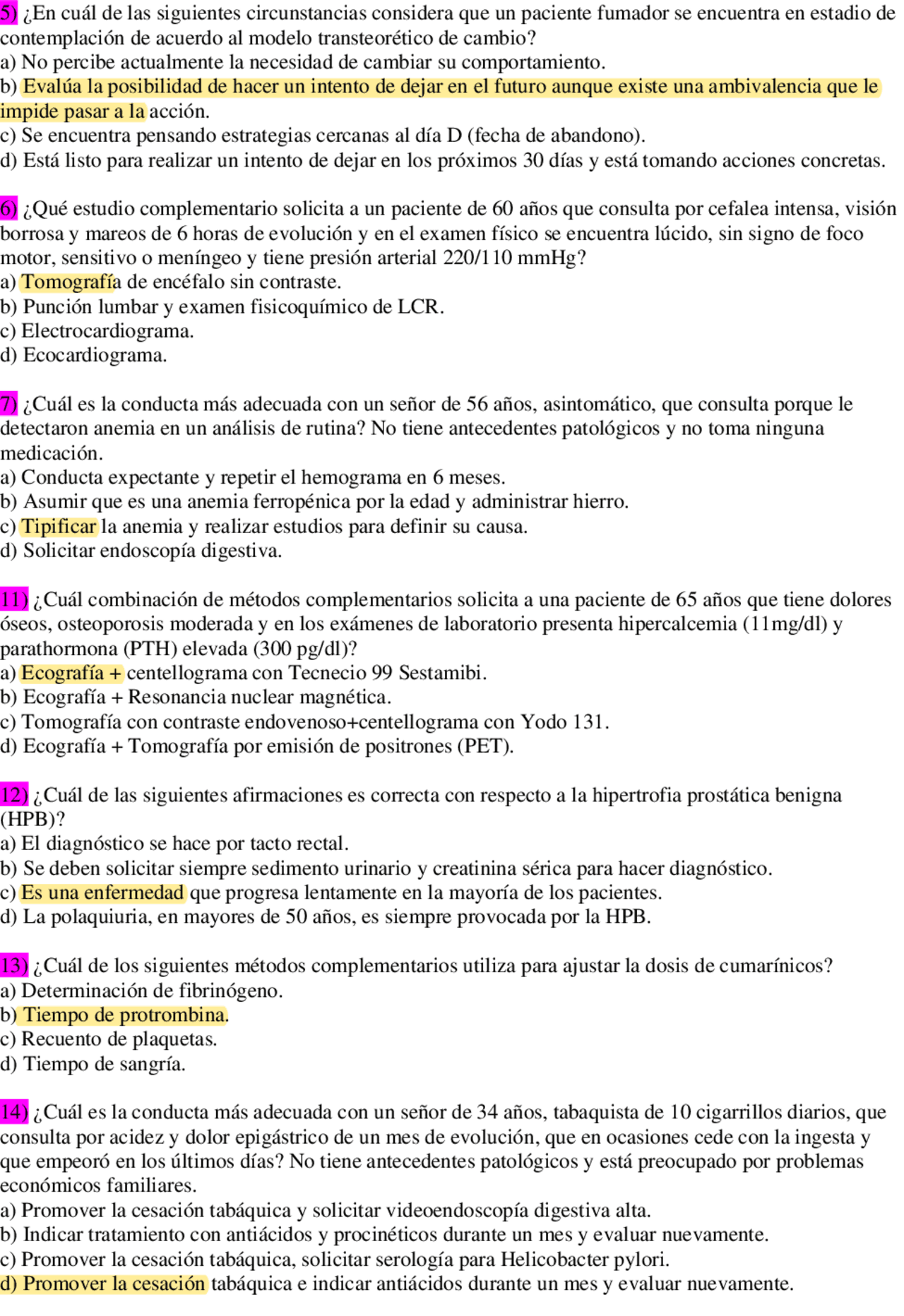 Guía de práctica clínica para el diagnóstico y tratamiento de diversas patologías | Exámenes de ...