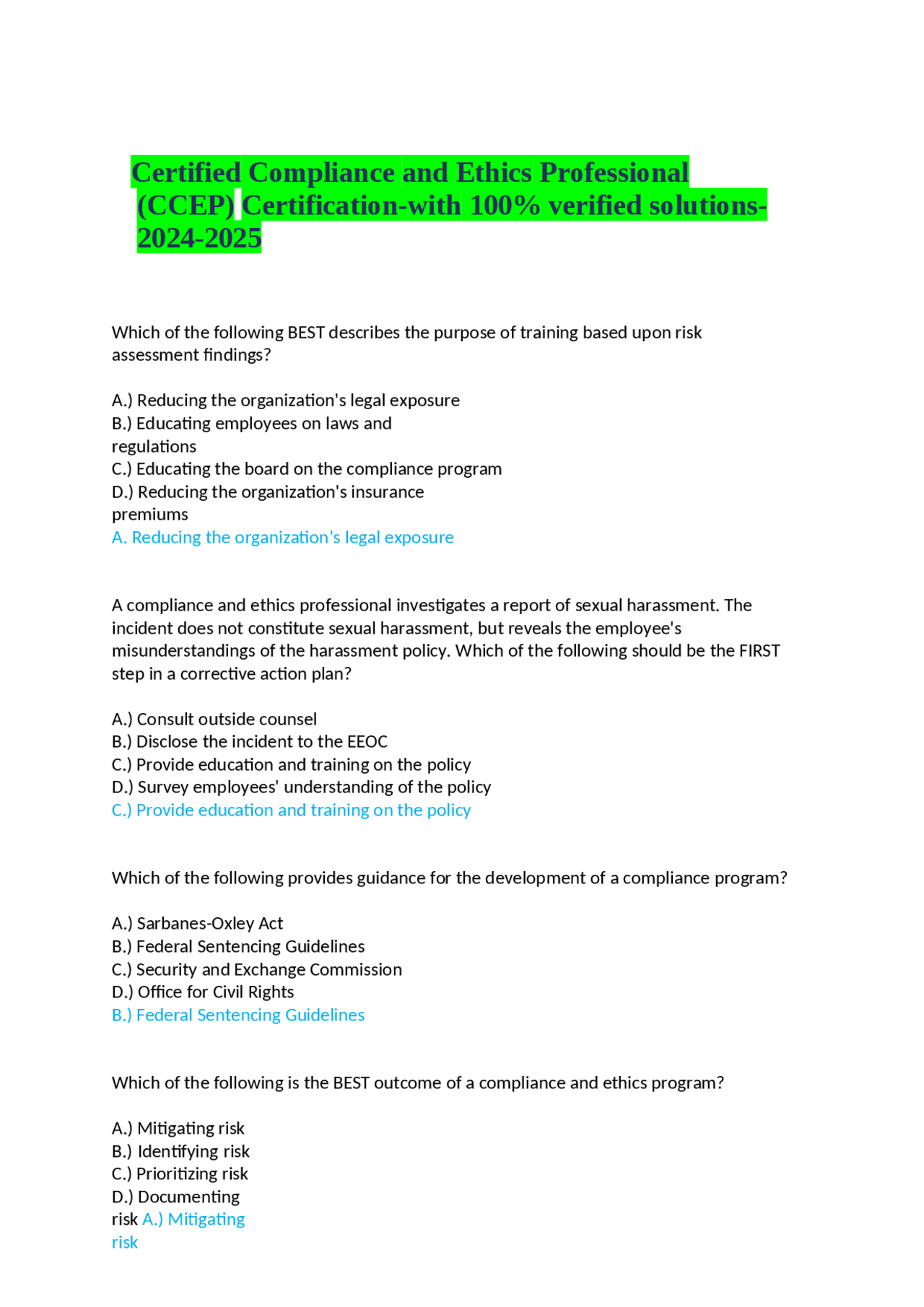 Certified Compliance and Ethics Professional (CCEP) Certification-with ...
