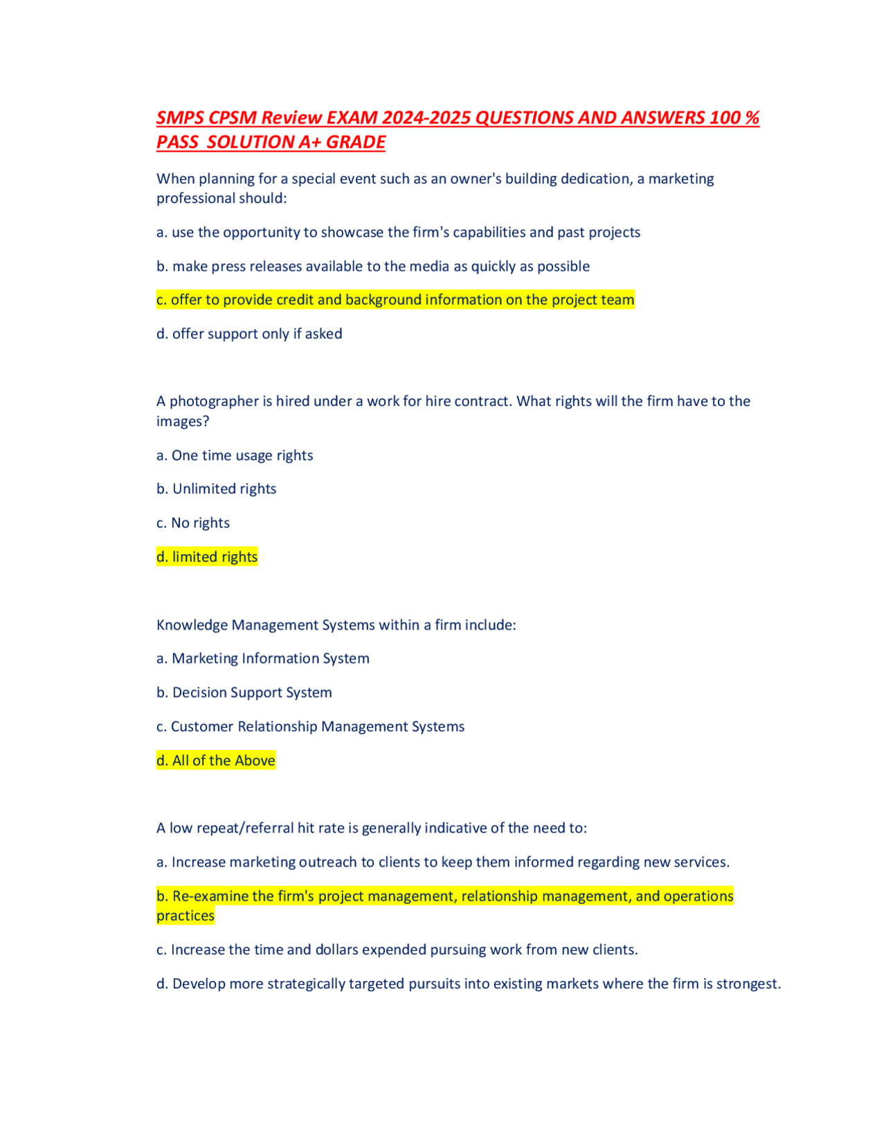 SMPS CPSM Review EXAM 2024.pdf | Exams Public Health | Docsity