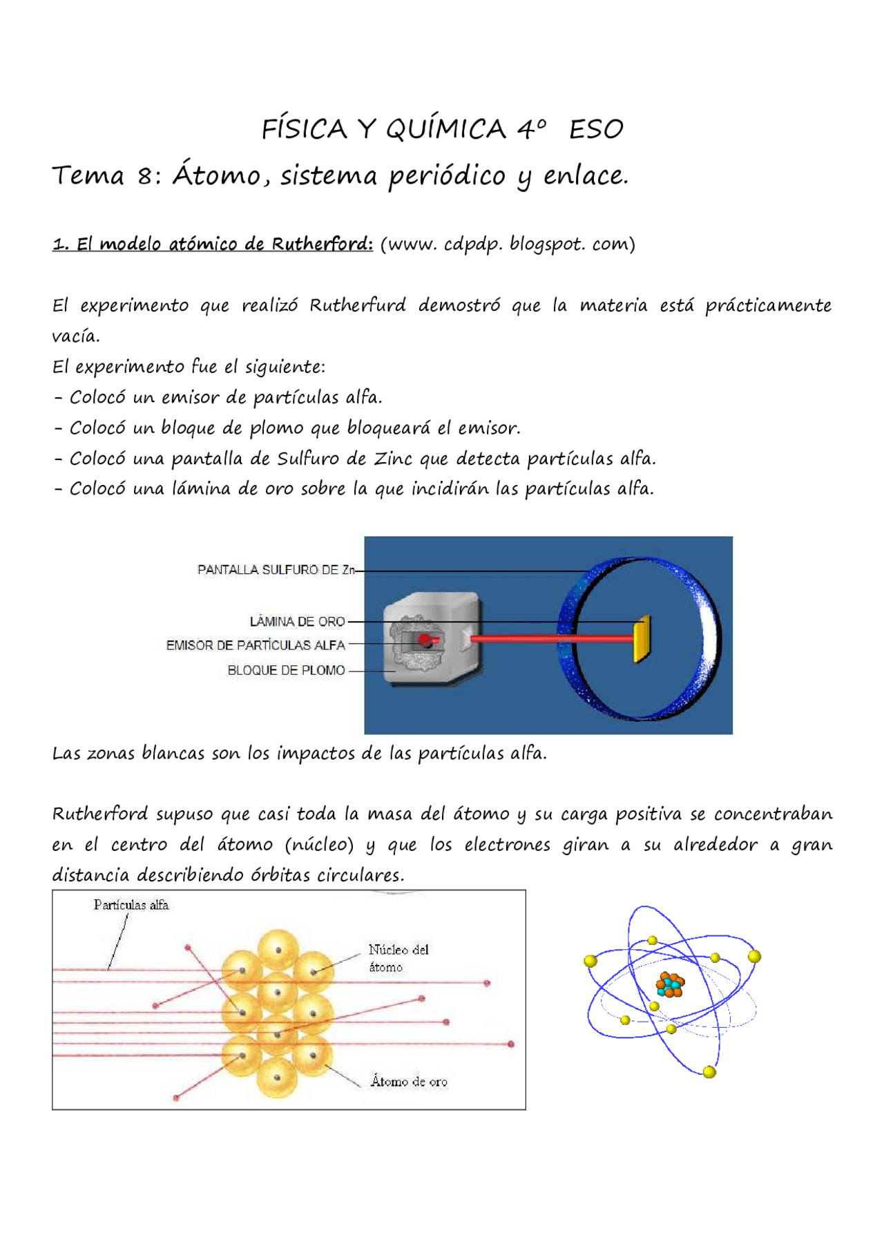 Modelos atómicos y enlace químico | Resúmenes de Química | Docsity