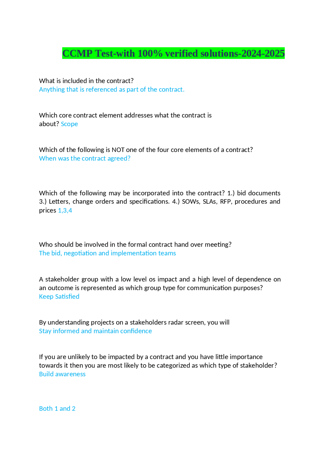 CCMP Test-with 100% verified solutions-2024-2025.docx | Exams Advanced ...