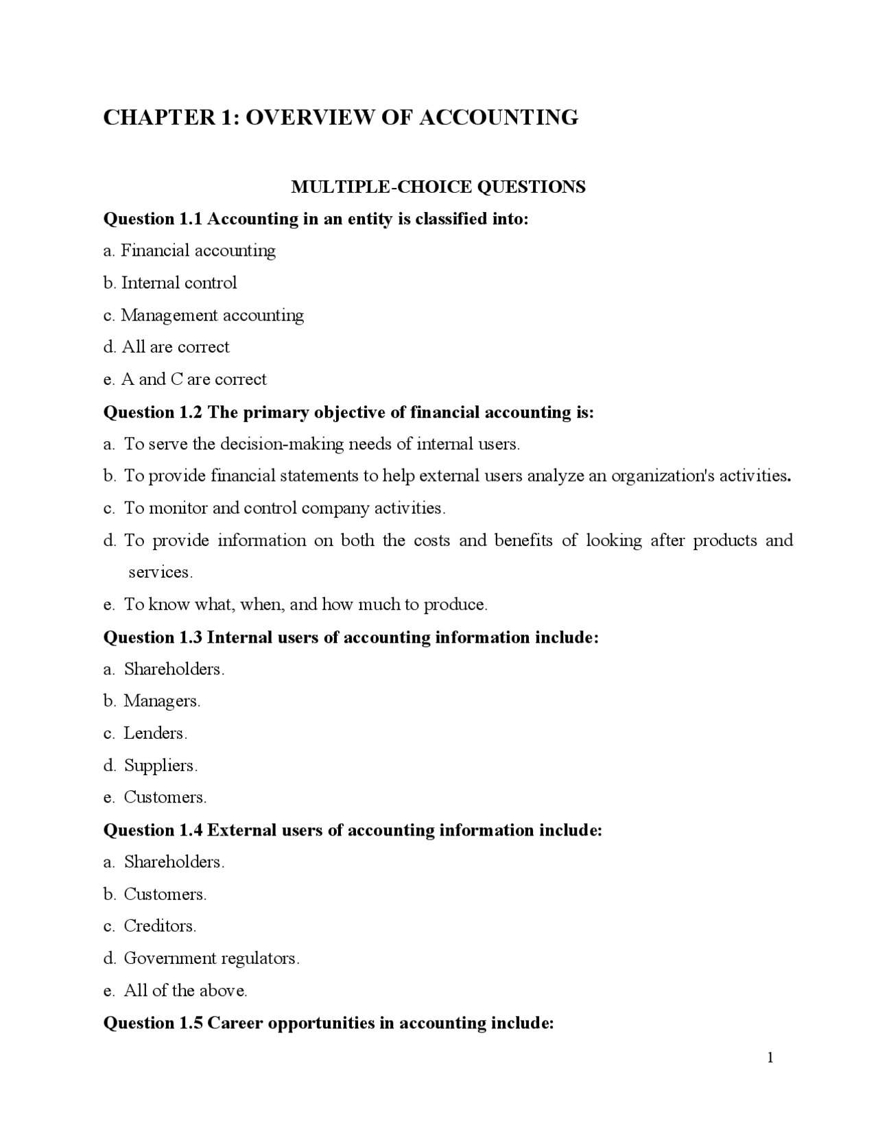 accounting principles | Cheat Sheet Economics | Docsity