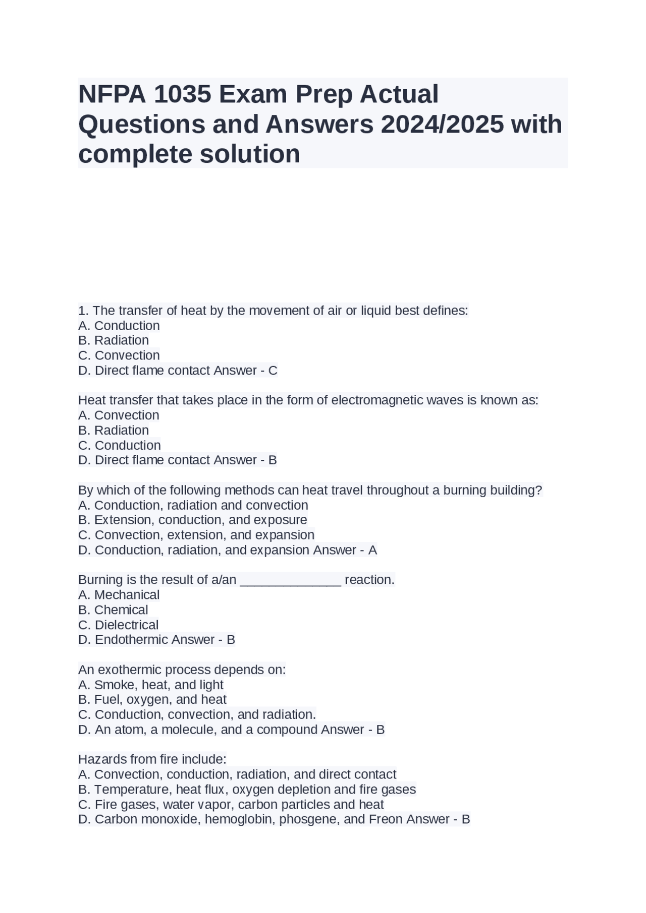 NFPA 1035 Exam Prep Actual Questions and Answers 2024/2025 with complete solution | Exams ...