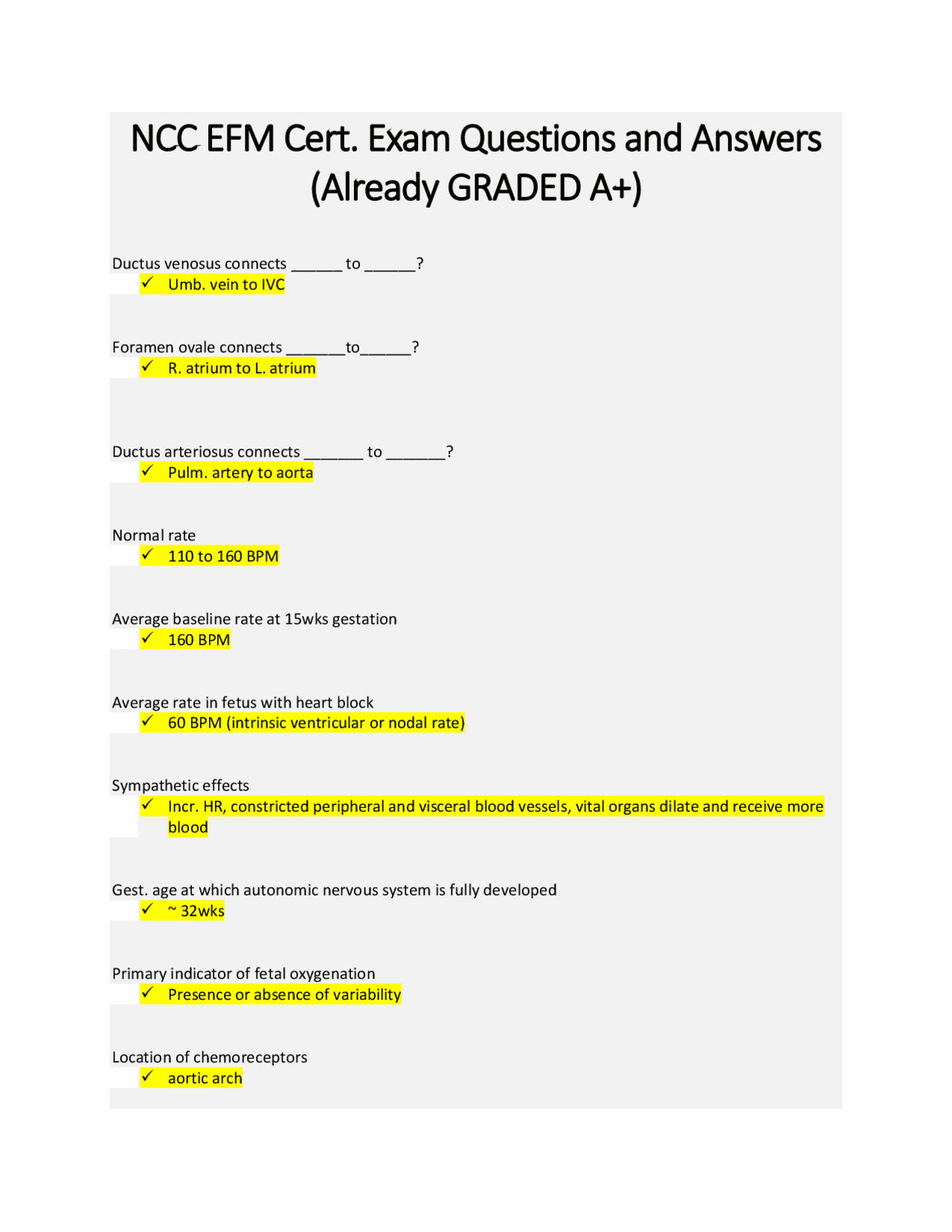 NCC EFM Cert. Exam Questions and Answers (Already GRADED A+) | Exams ...