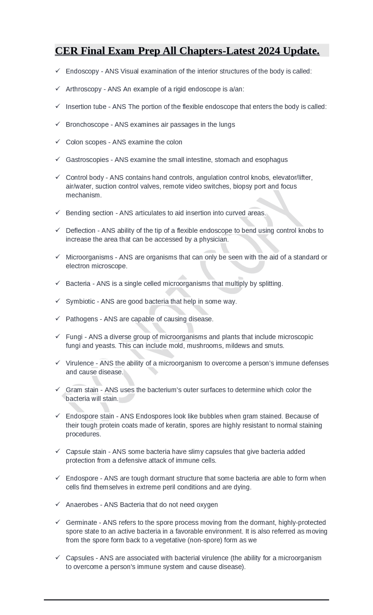 CER Final Exam Prep All Chapters-Latest 2024 Update. | Exams Sociology ...