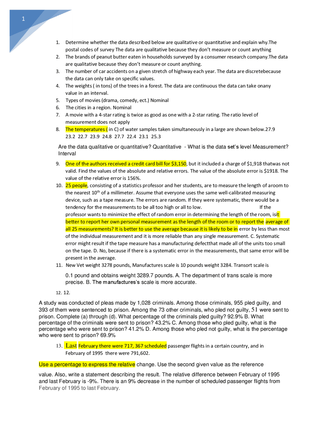 MAT232 week 4 assignment | Exams Nursing | Docsity