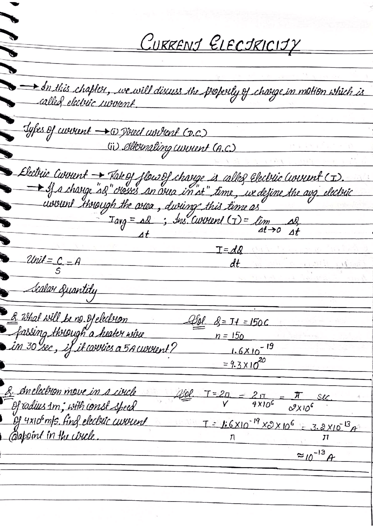Current Electricity Notes (Allen) | Schemes and Mind Maps Physics | Docsity