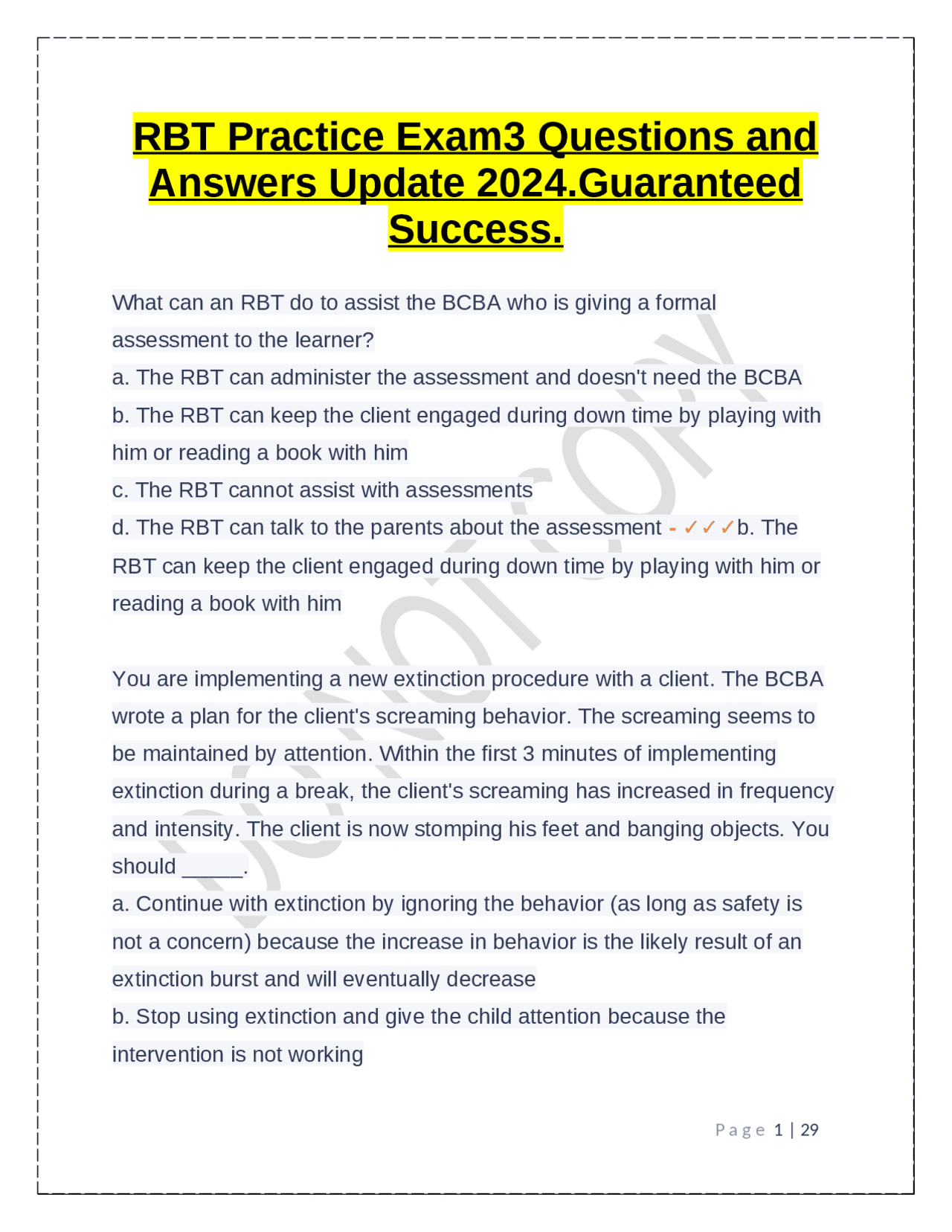 RBT Practice Exam3 Questions and Answers Update 2024.Guaranteed Success ...