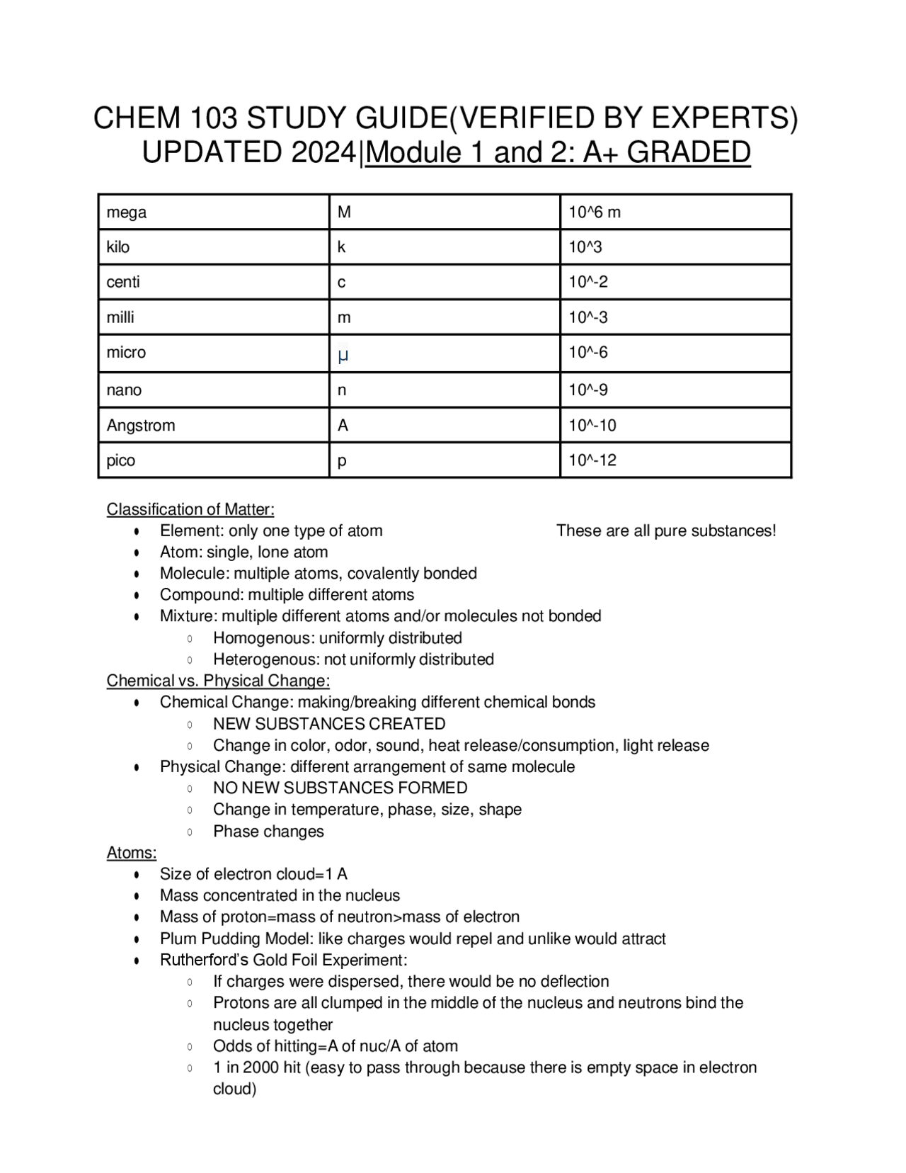 Chemistry Study Guide: Properties of Matter, Atoms, Isotopes, and ...