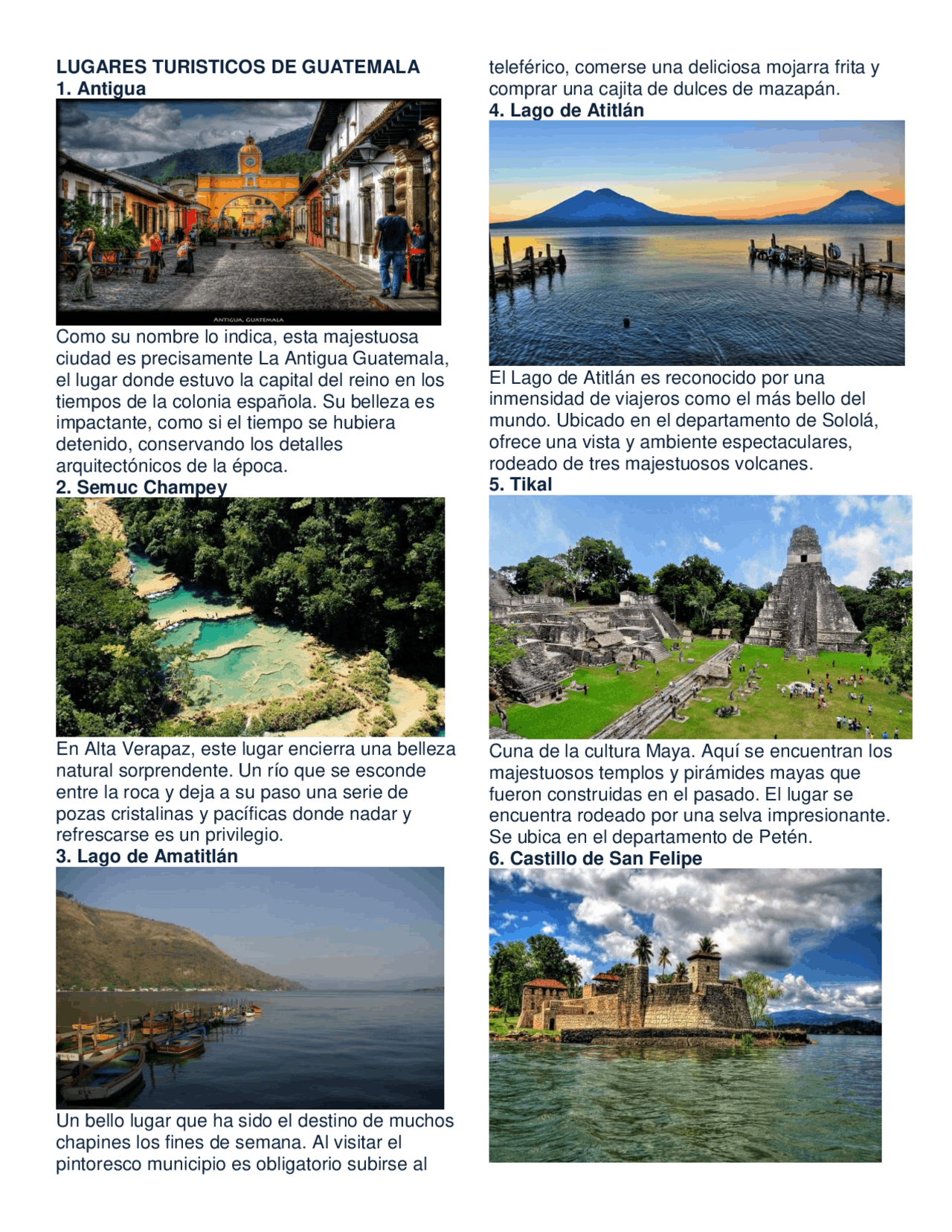 Lugares Turisticos Guatemala Los 8 Mejores Lugares Turísticos De