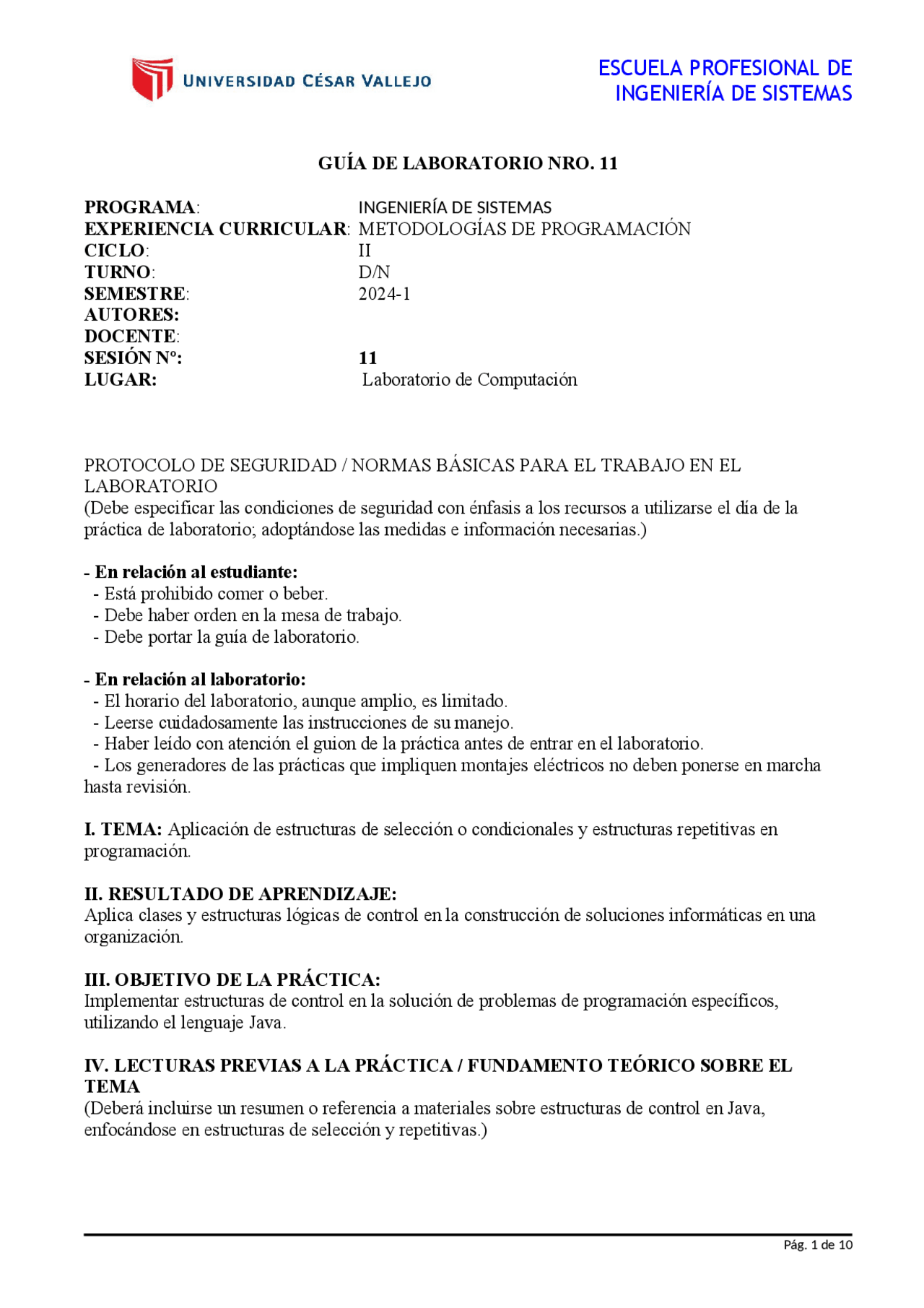 Aplicación de estructuras de control en programación con Java - Prof. Alva Aguero ...
