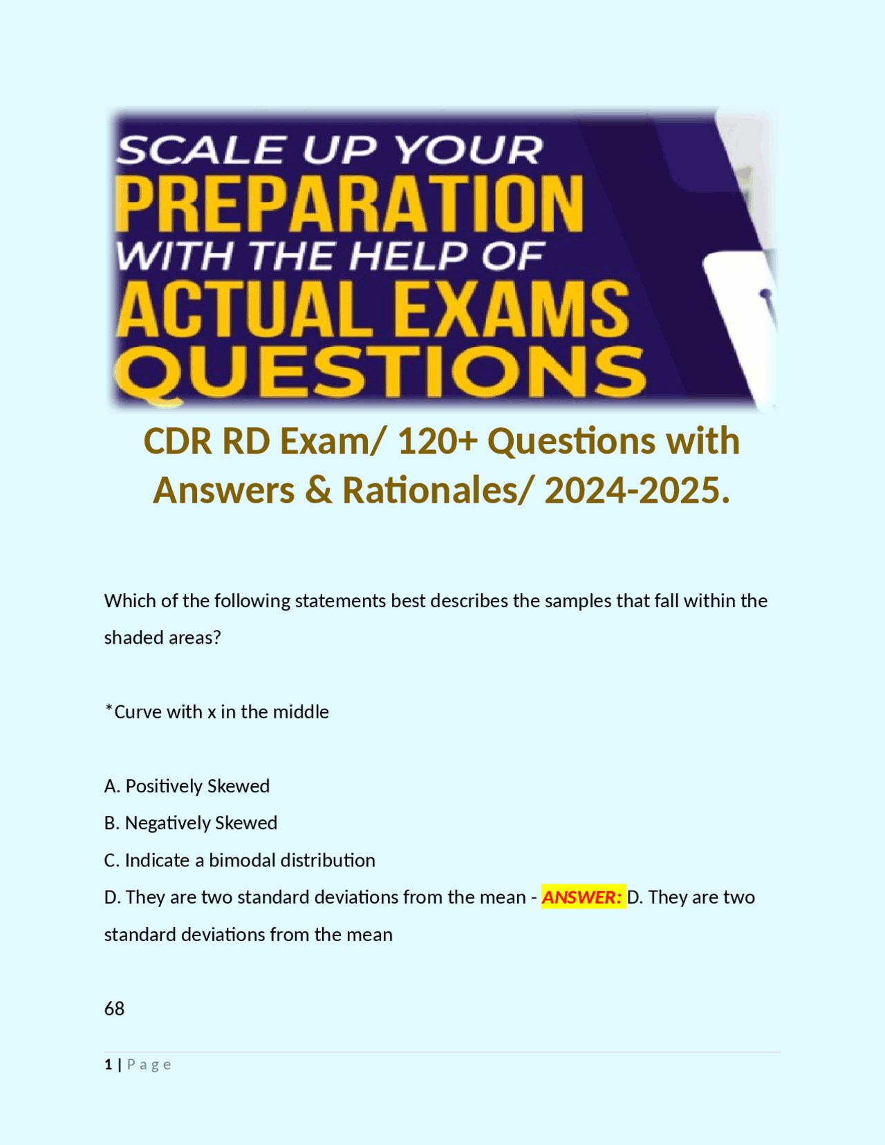 CDR RD Exam/ 120+ Questions with Answers & Rationales | Exams Nursing ...
