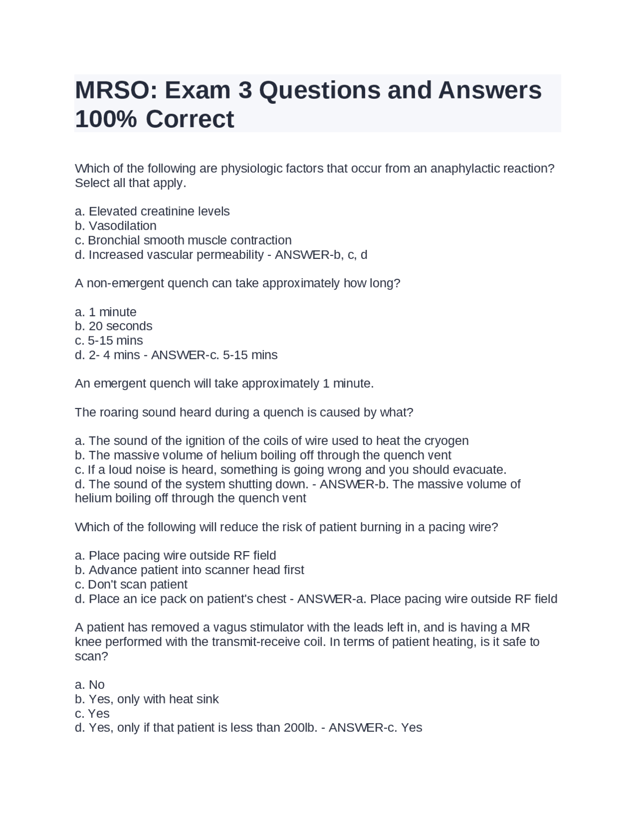MRSO: Exam 3 Questions and Answers 100% Correct | Exams Workplace ...