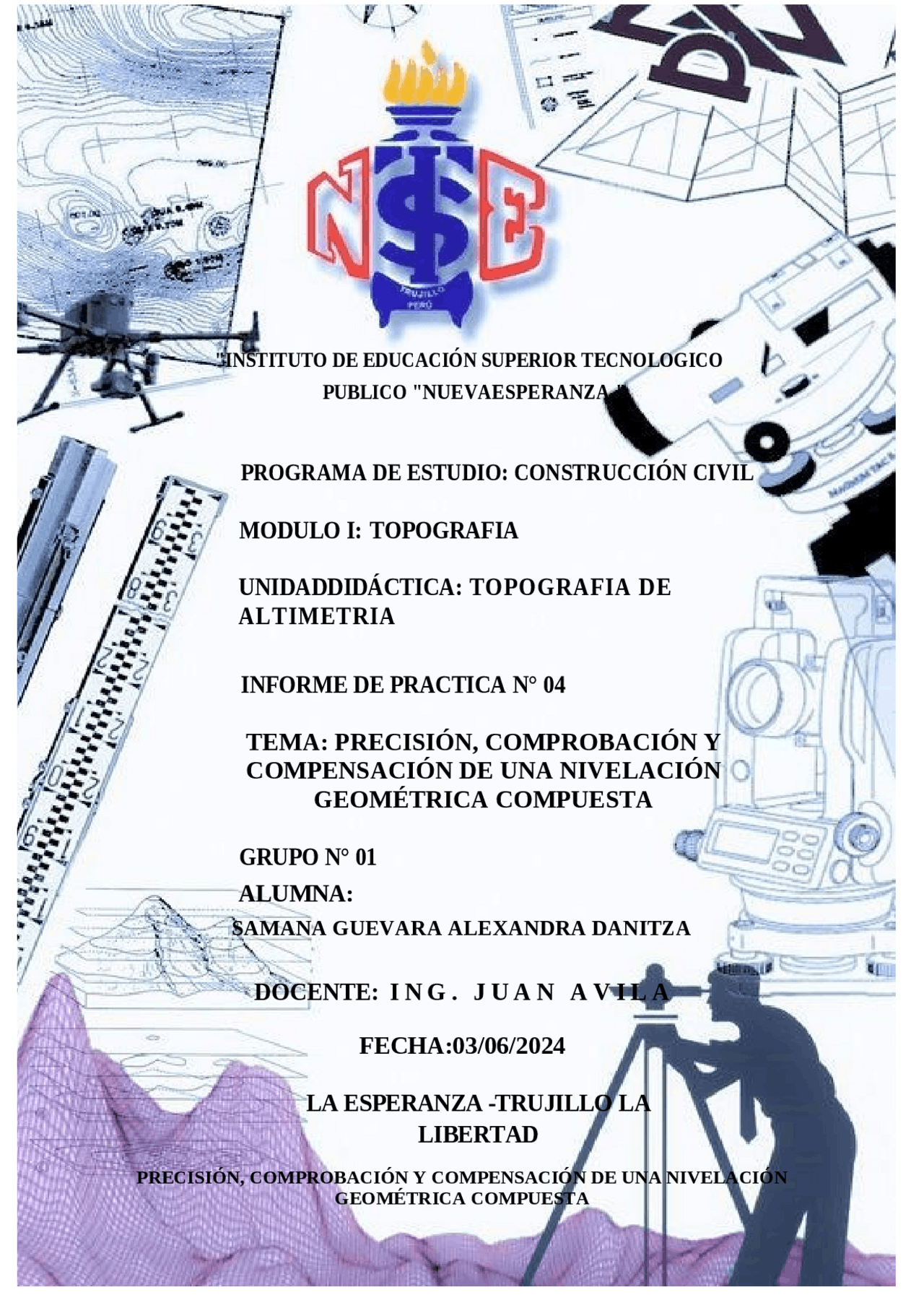 TOPOGRAFIA PRACTICA DE CAMPO | Resúmenes de Topografía | Docsity