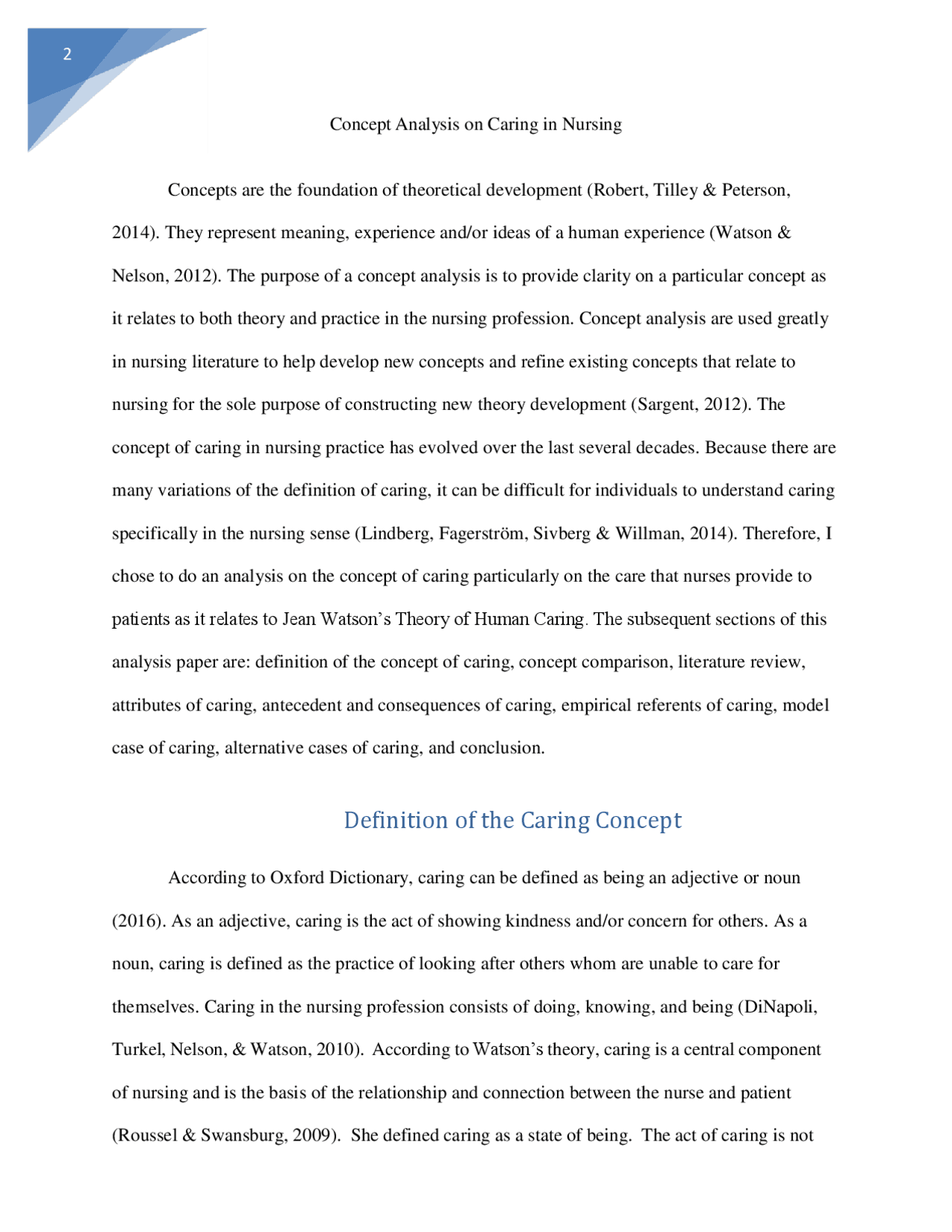 NR 501 Concept Analysis Paper graded A | Exams Nursing | Docsity