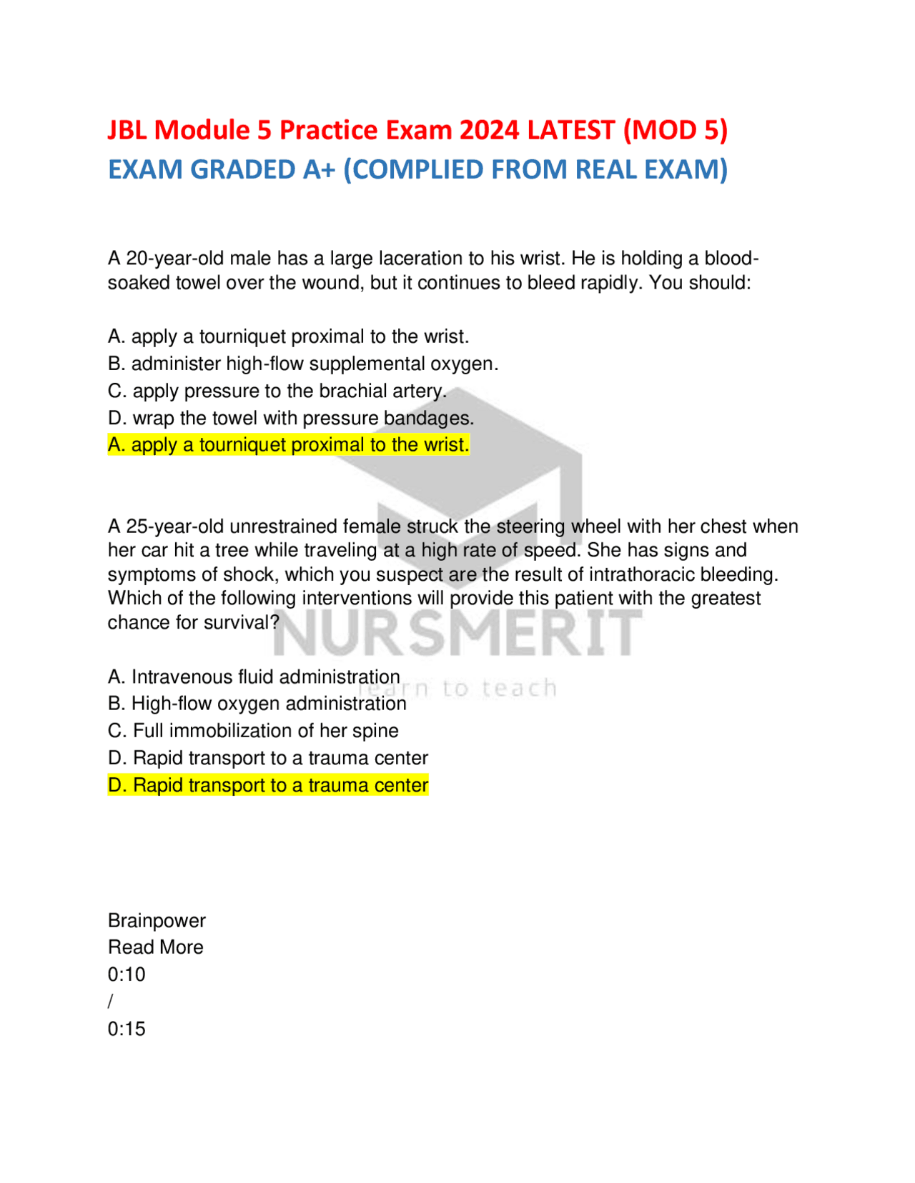 JBL Module 5 Practice Exam 2024 LATEST (MOD 5) EXAM GRADED A+ (COMPLIED ...