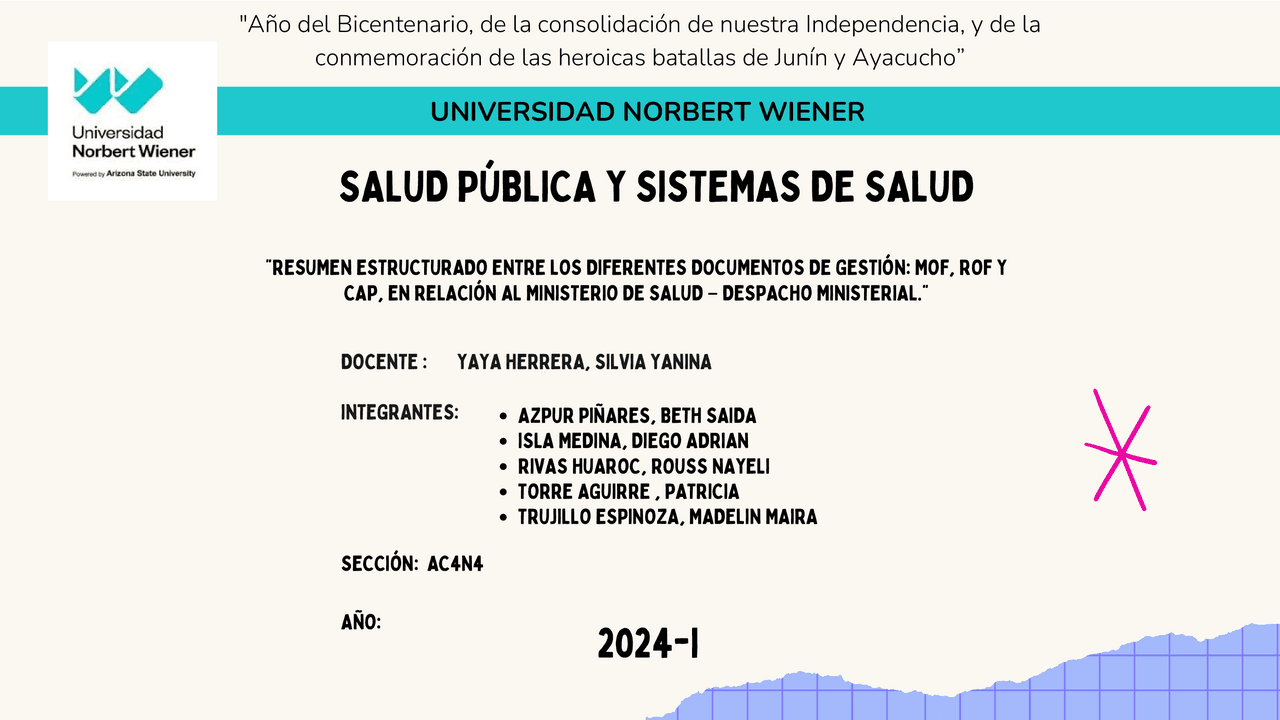 Análisis de los documentos de gestión del Ministerio de Salud de Perú ...