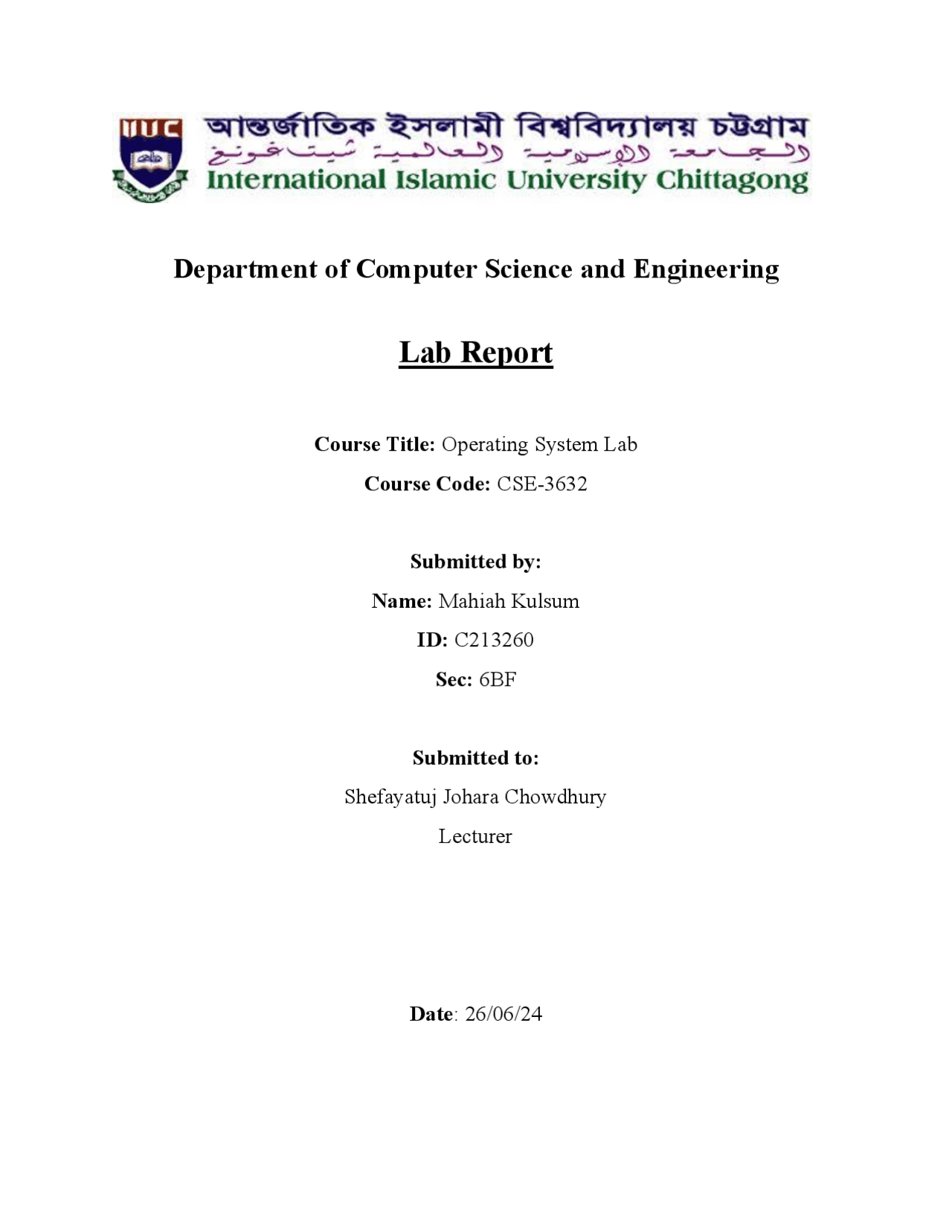 First Come First Search (FCFS) Algorithm | Assignments Operating Systems | Docsity