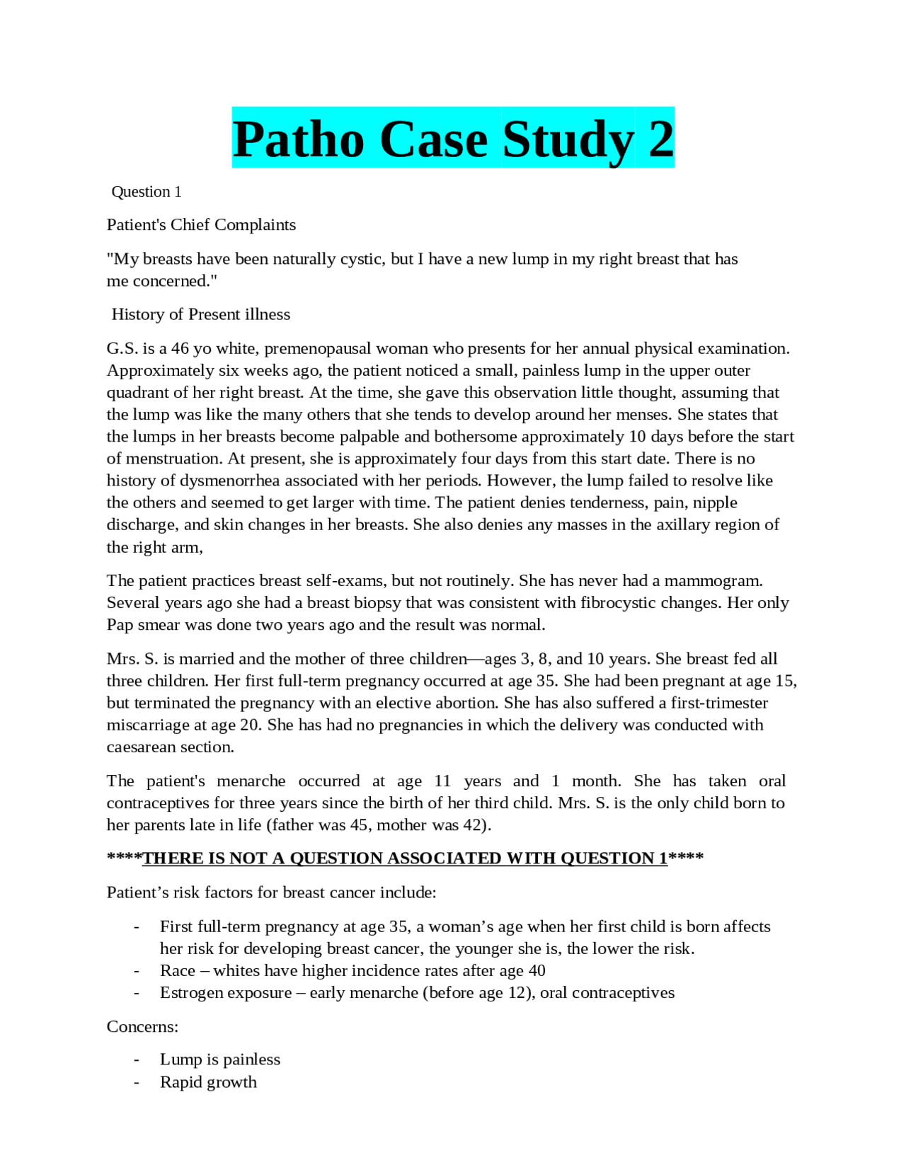 Patho Case Study 2Patho Case Study 2 | Study Guides, Projects, Research ...