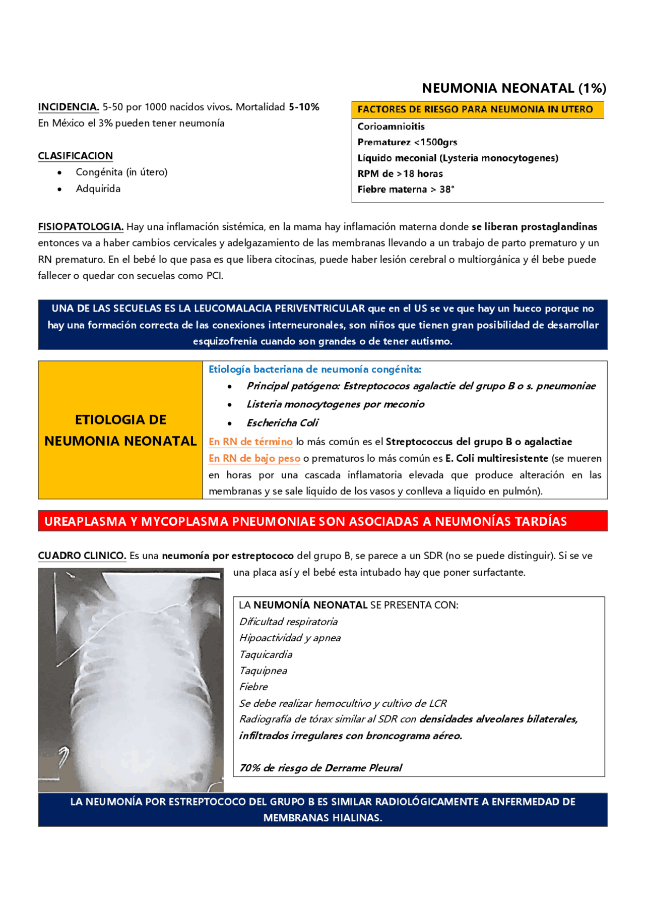 Neumonía Neonatal: Etiología, Fisiopatología y Tratamiento | Apuntes de ...