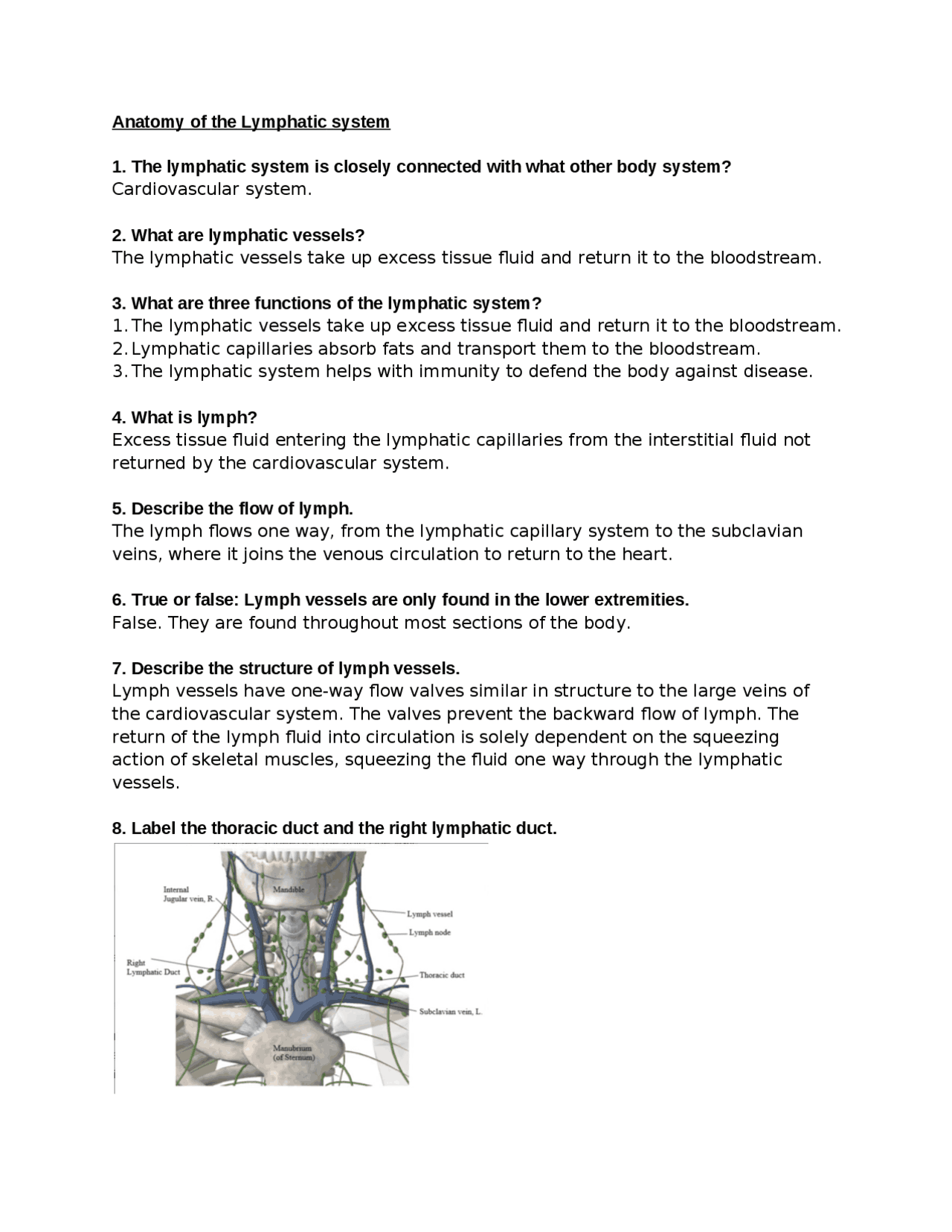 BIOD 152 AP Mod 5 Questions and answers : Anatomy of the Lymphatic ...