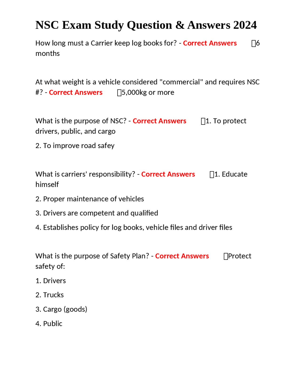 NSC Exam Study Question & Answers 2024 | Exams Nursing | Docsity