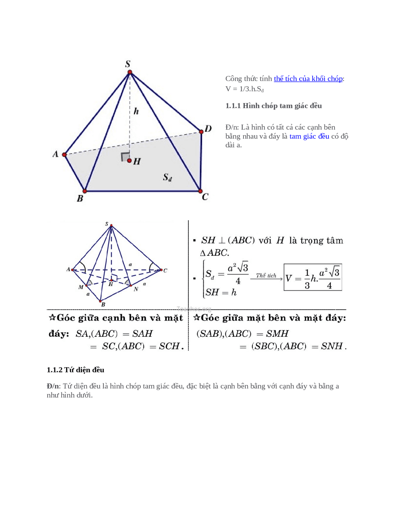 cong thuc hinh lop 12 | Cheat Sheet Mathematics | Docsity